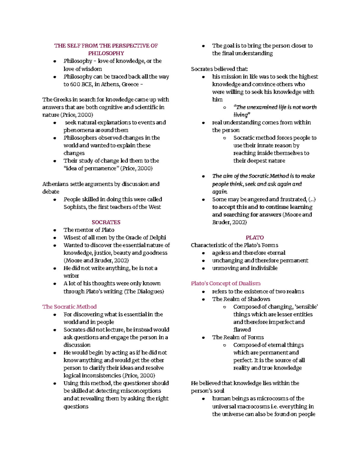UTS Philosophy 101: The Self in Historical and Contemporary ...