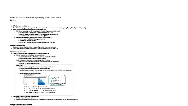 Chapter 35 - Government Spending, Taxes & Fiscal Policy Overview - Studocu