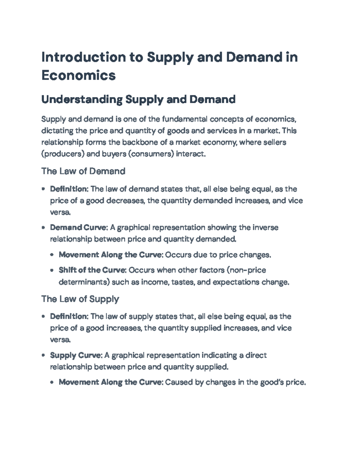 Understanding Supply and Demand: Key Concepts in Economics ...