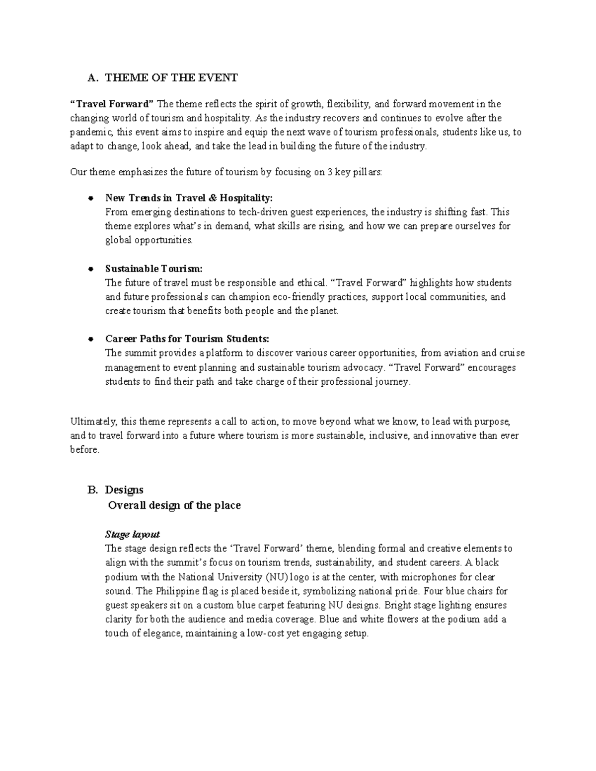 MICE - Forward: Shaping the Future of Tourism Summit - Studocu