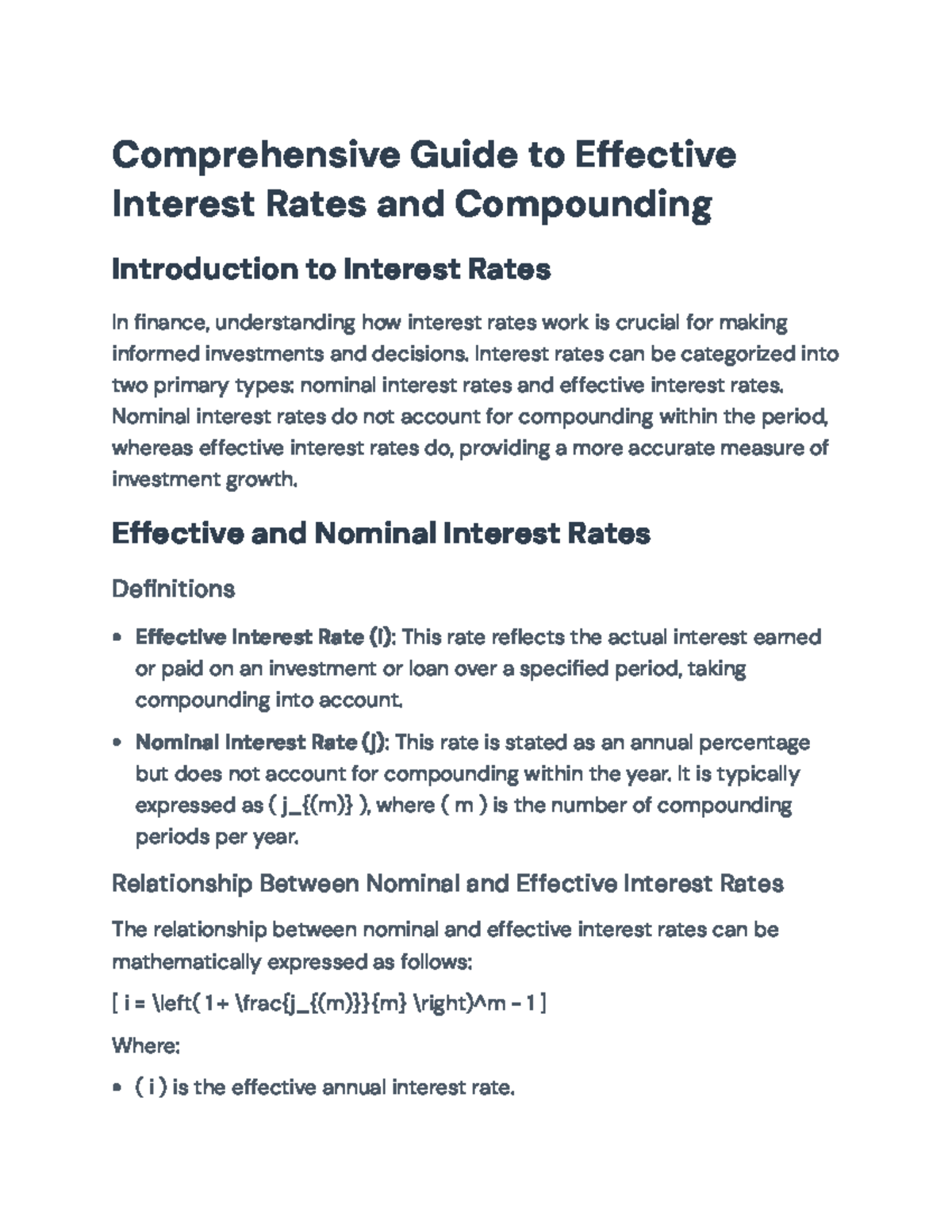 Comprehensive Guide to Interest Rates and Compounding Concepts ...