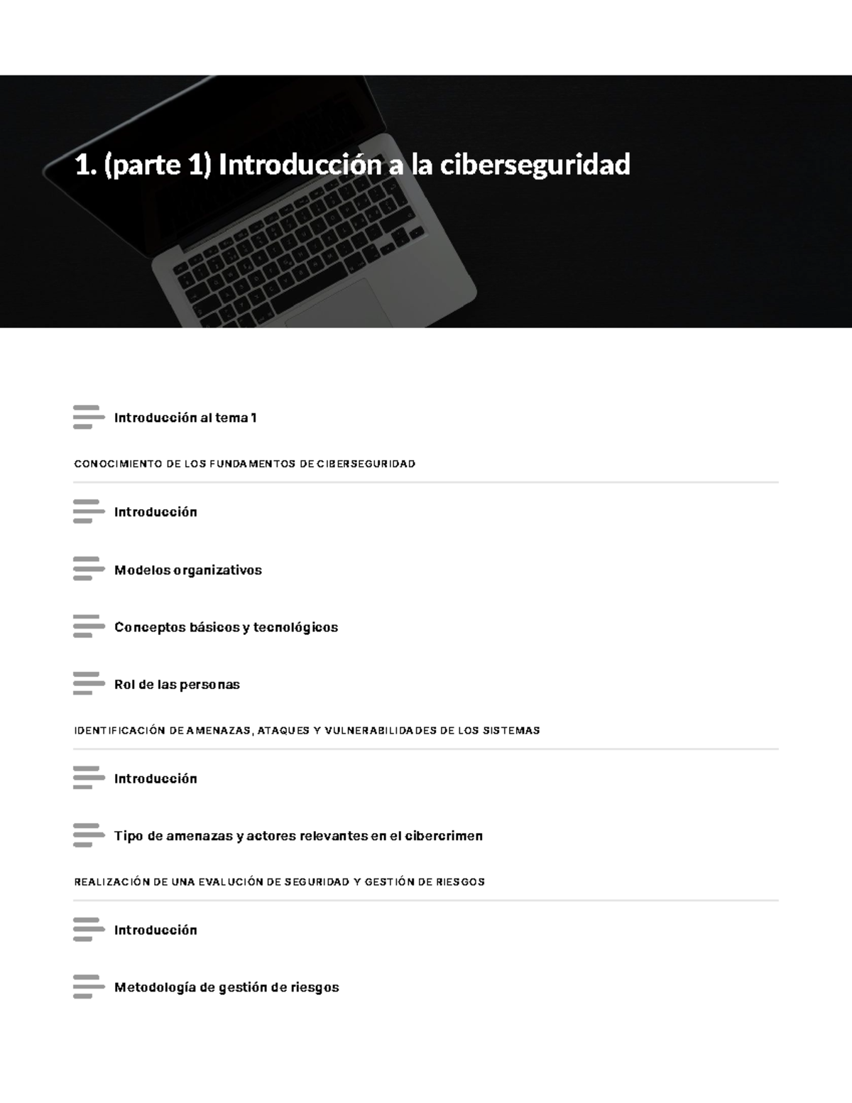 M1 P1 Introducción a la Ciberseguridad: Fundamentos y Modelos Organizativos - Studocu