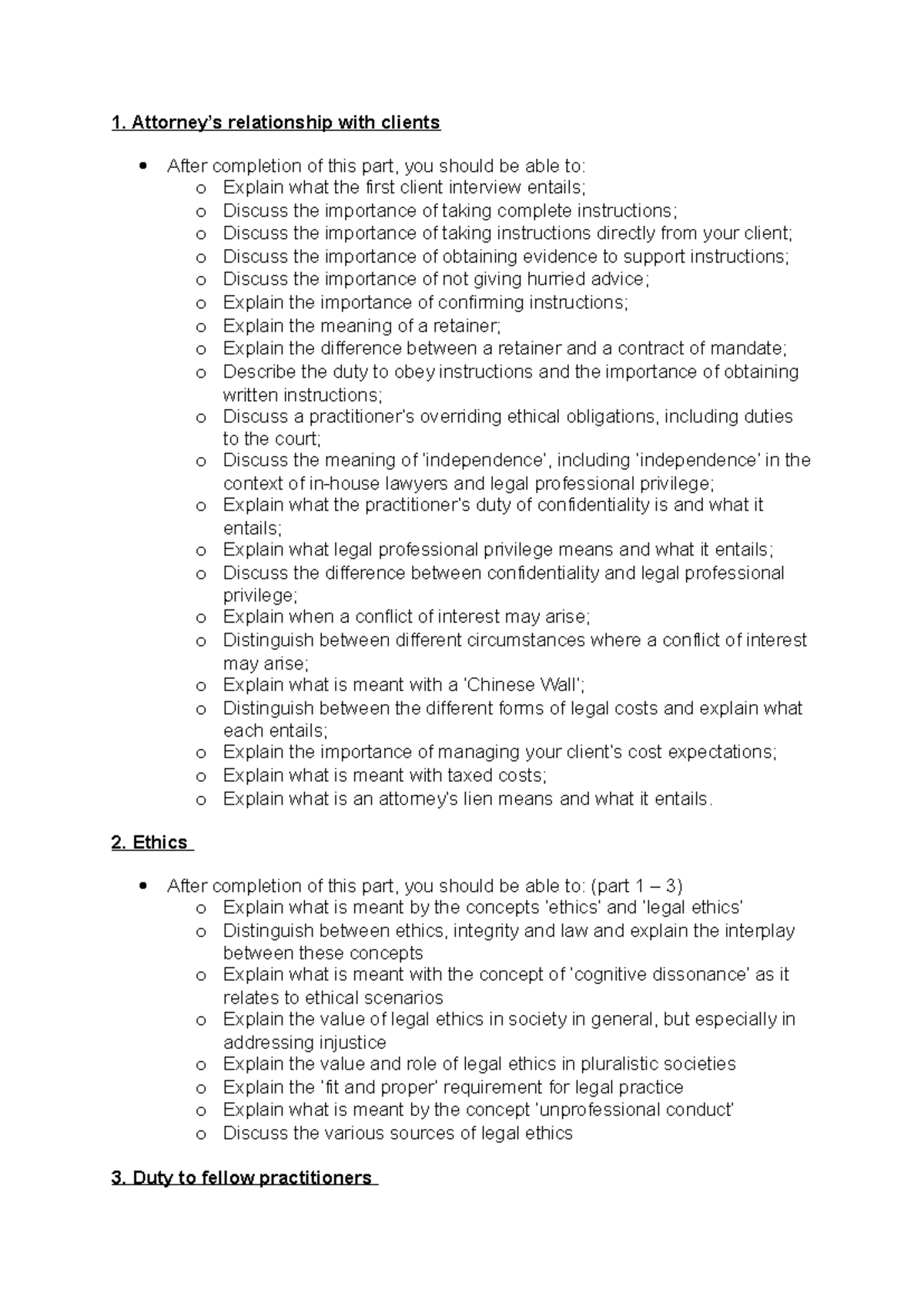 A2 - Client Relationships and Legal Ethics: Key Concepts and Duties - Studocu