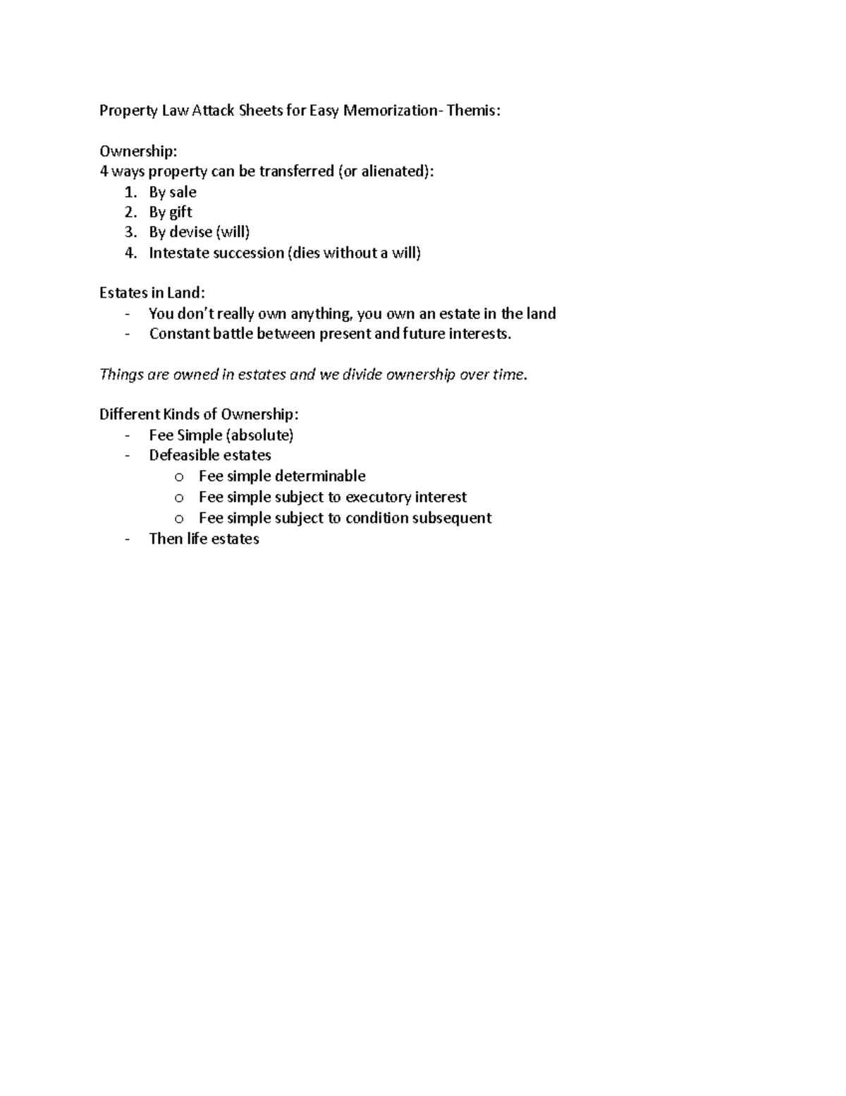 Property Law Midterm Attack Outline - Themis Guide - Studocu