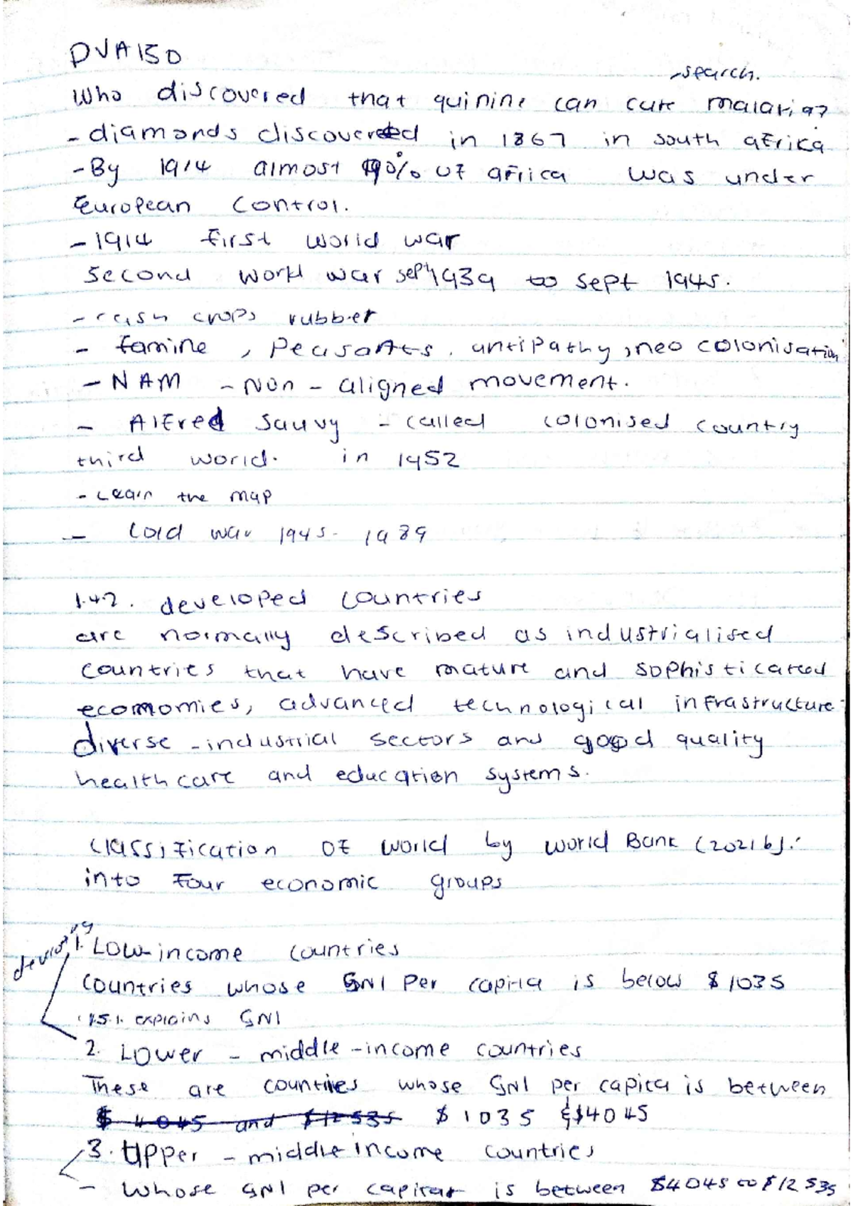 DVA150 Lecture Notes: Quinine, Colonization, and Economic ...