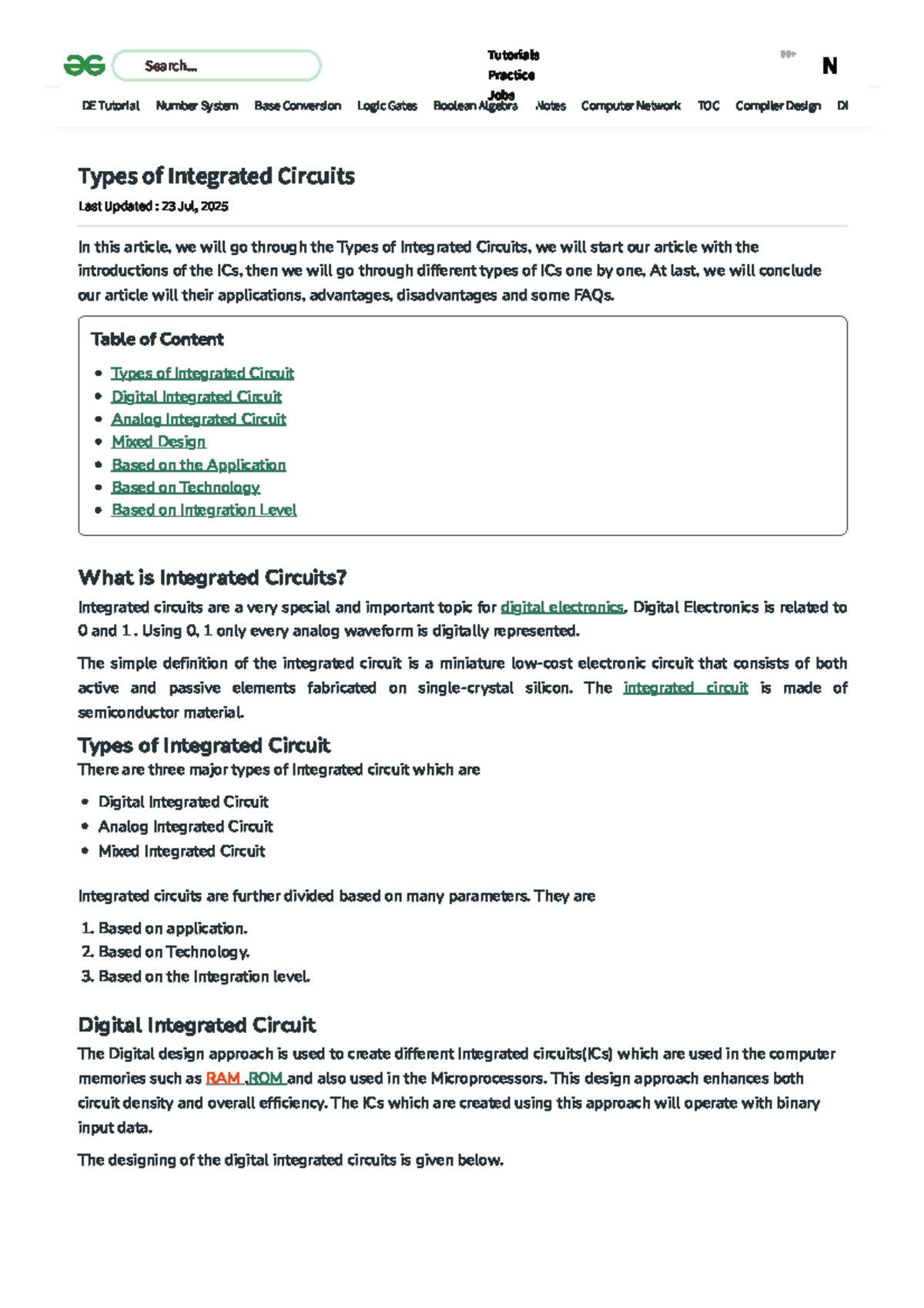 Types of Integrated Circuits: Overview and Applications - Studocu