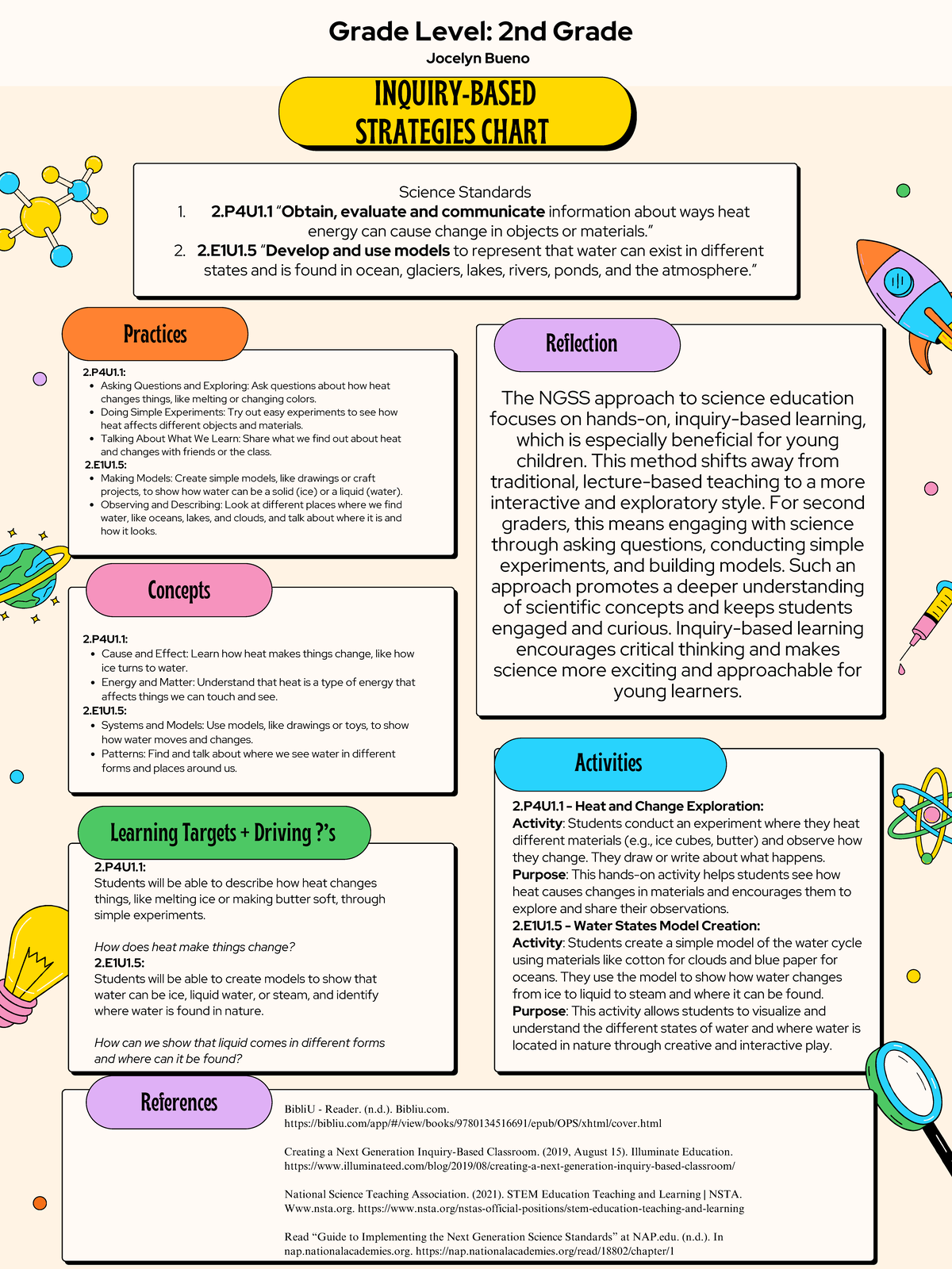 Colorful Illustrated Science Information Poster - 2.P4U1: Cause and ...