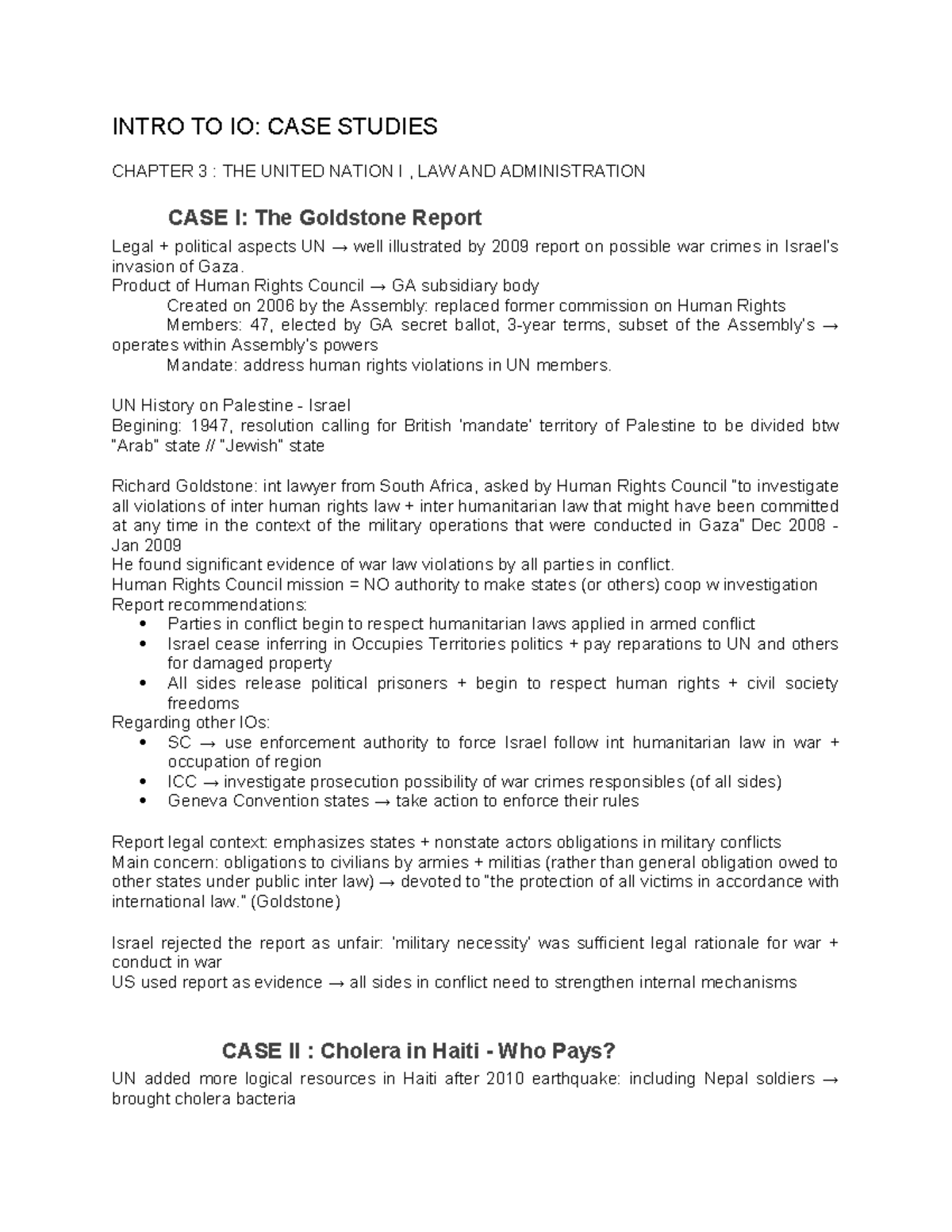Intro to International Organizations (IO) Case Studies: Goldstone ...