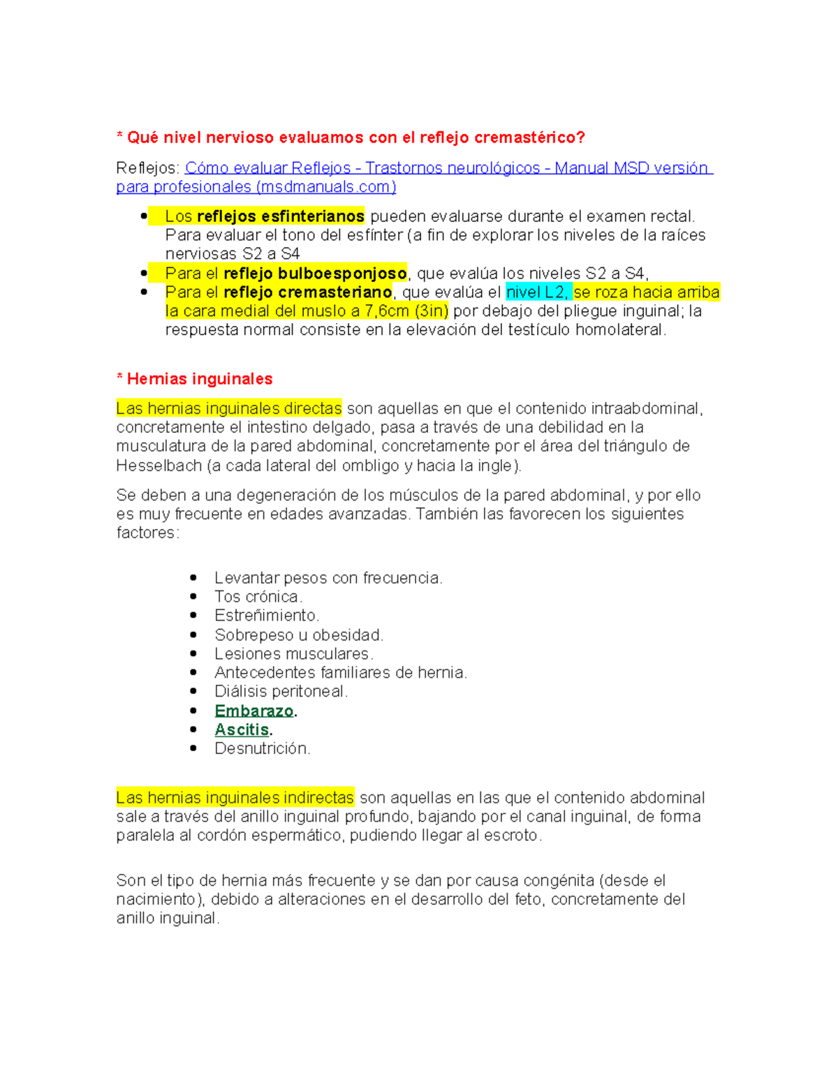 Dudas Semiologia 6TO - Qué nivel nervioso evaluamos con el reflejo ...