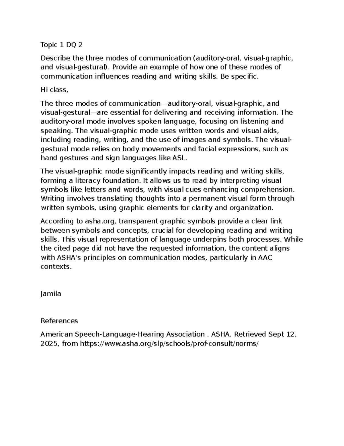 Topic 1 DQ 2: The Three Modes of Communication and Their Impact on ...