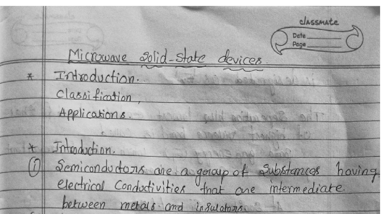 MWEOC - Microwave Devices: Classification & Applications Overview - Studocu