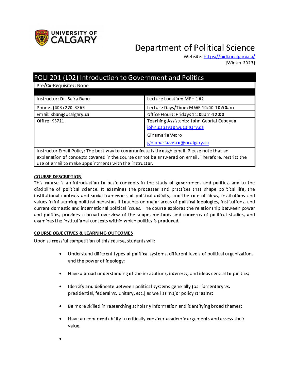 POLI201 W2023 LEC2 outline - Department of Political Science Website ...