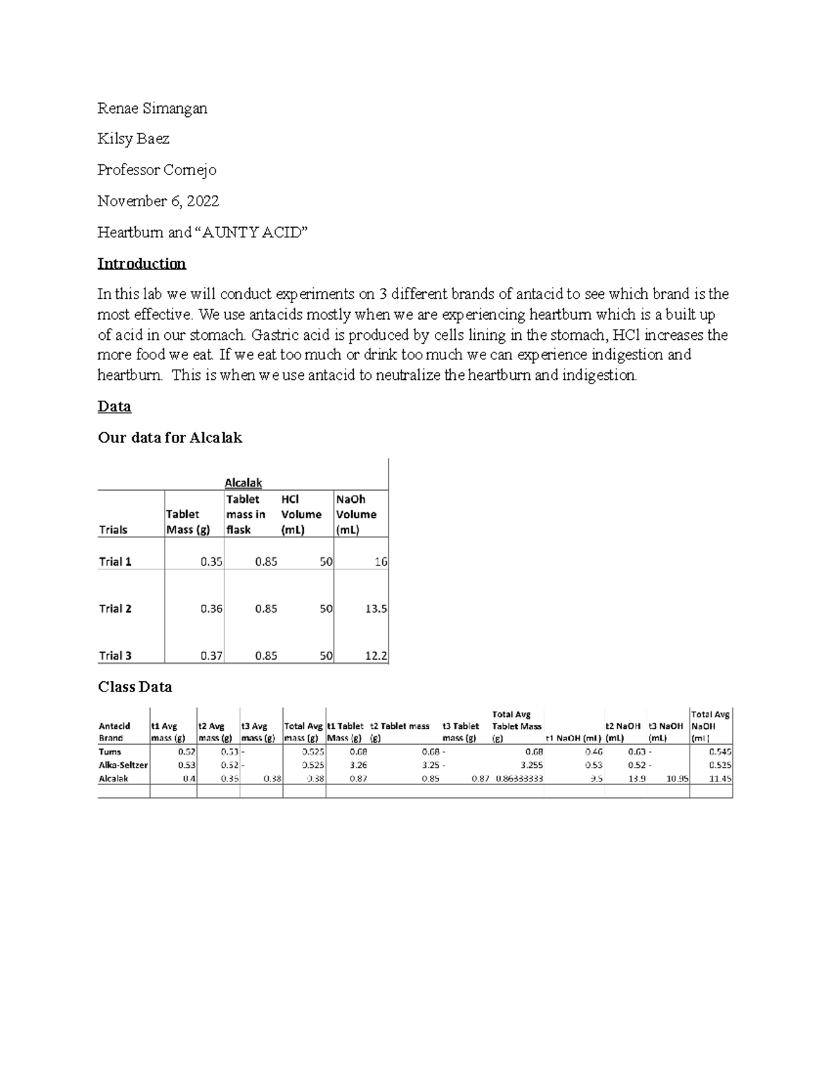 Lab 12 - Chem 106 Lab 12 lab report Hunter College - Renae Simangan ...