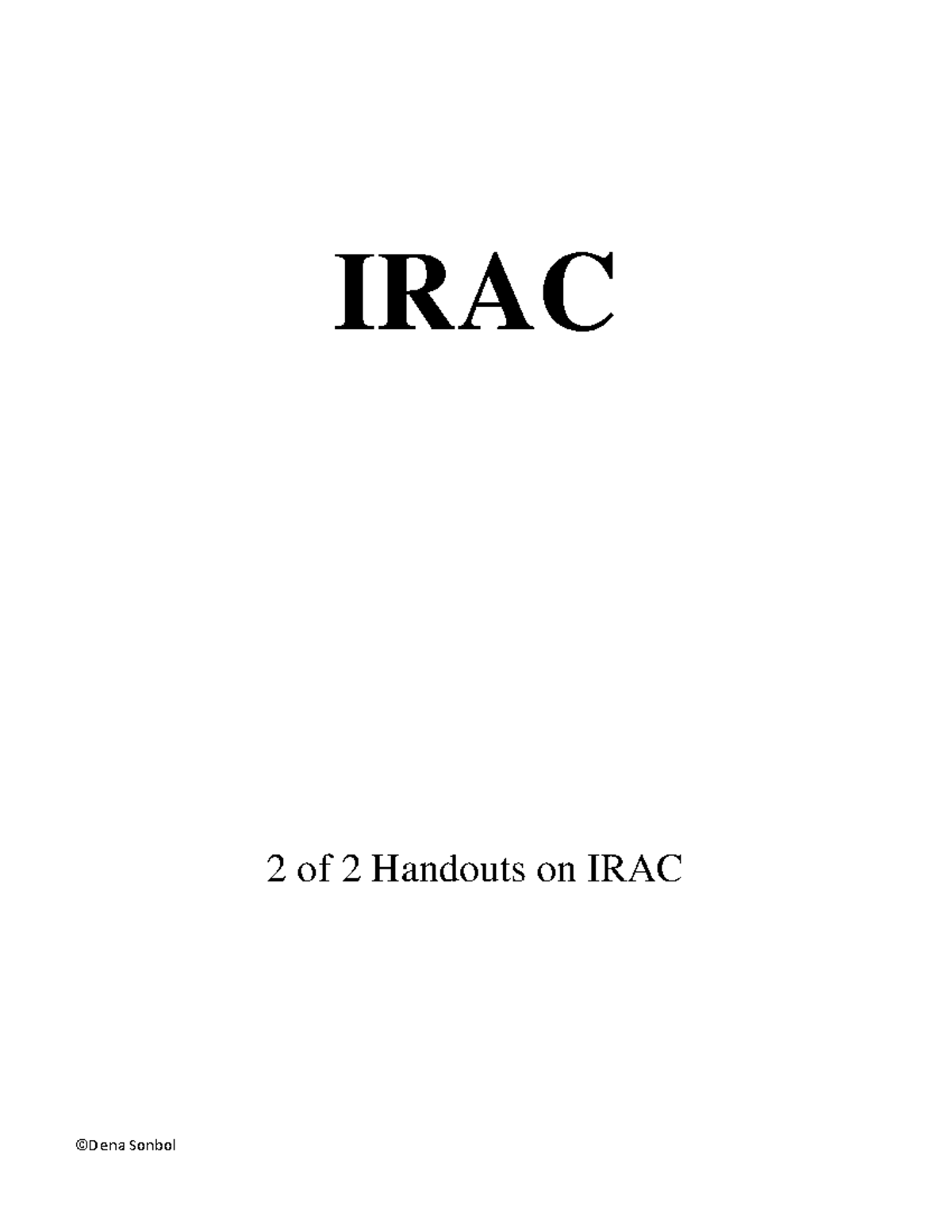 IRAC Study Guide: Essential Notes for Exam Prep - Studocu
