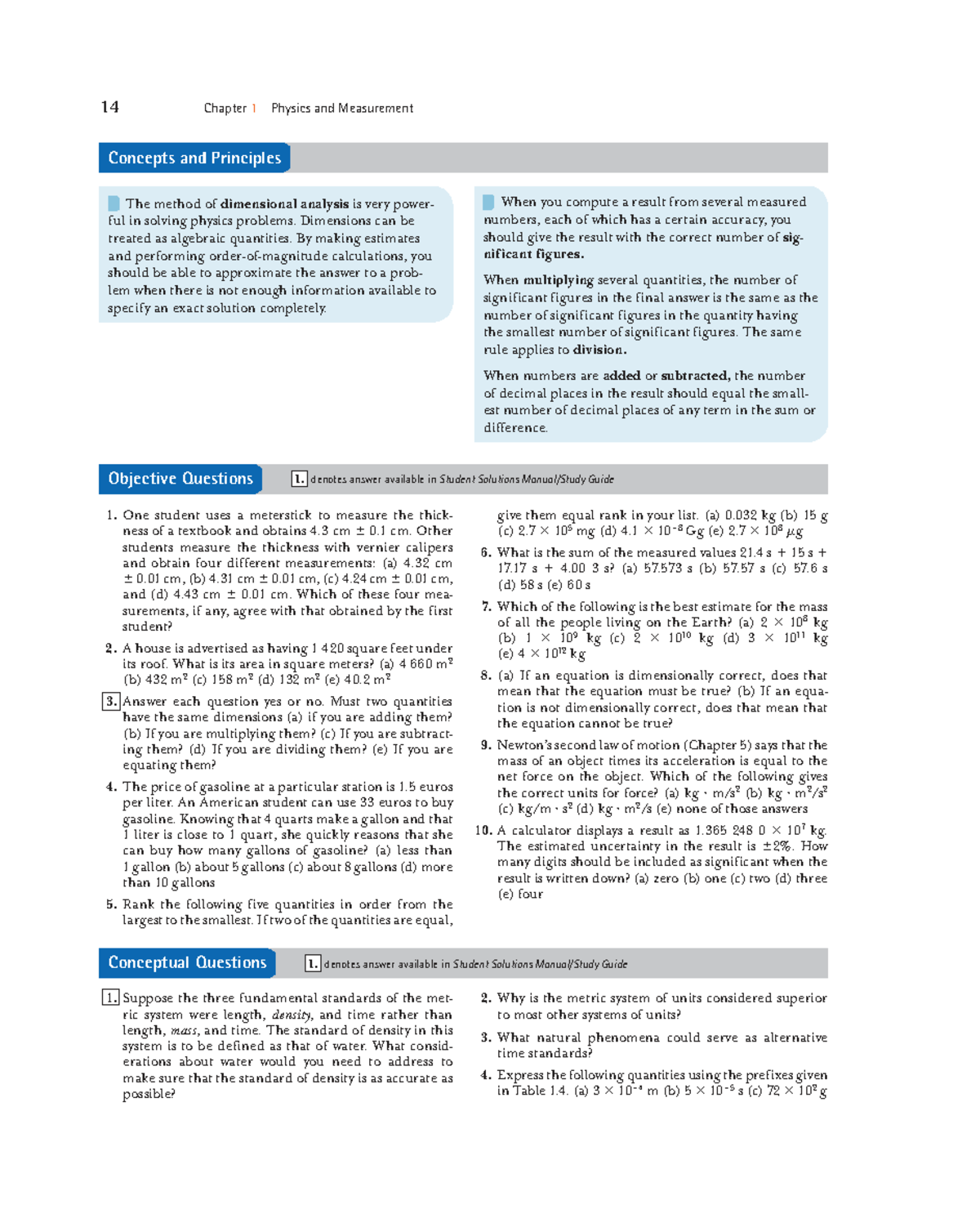 Chapter 14: Measurement Concepts and Dimensional Analysis in Physics ...