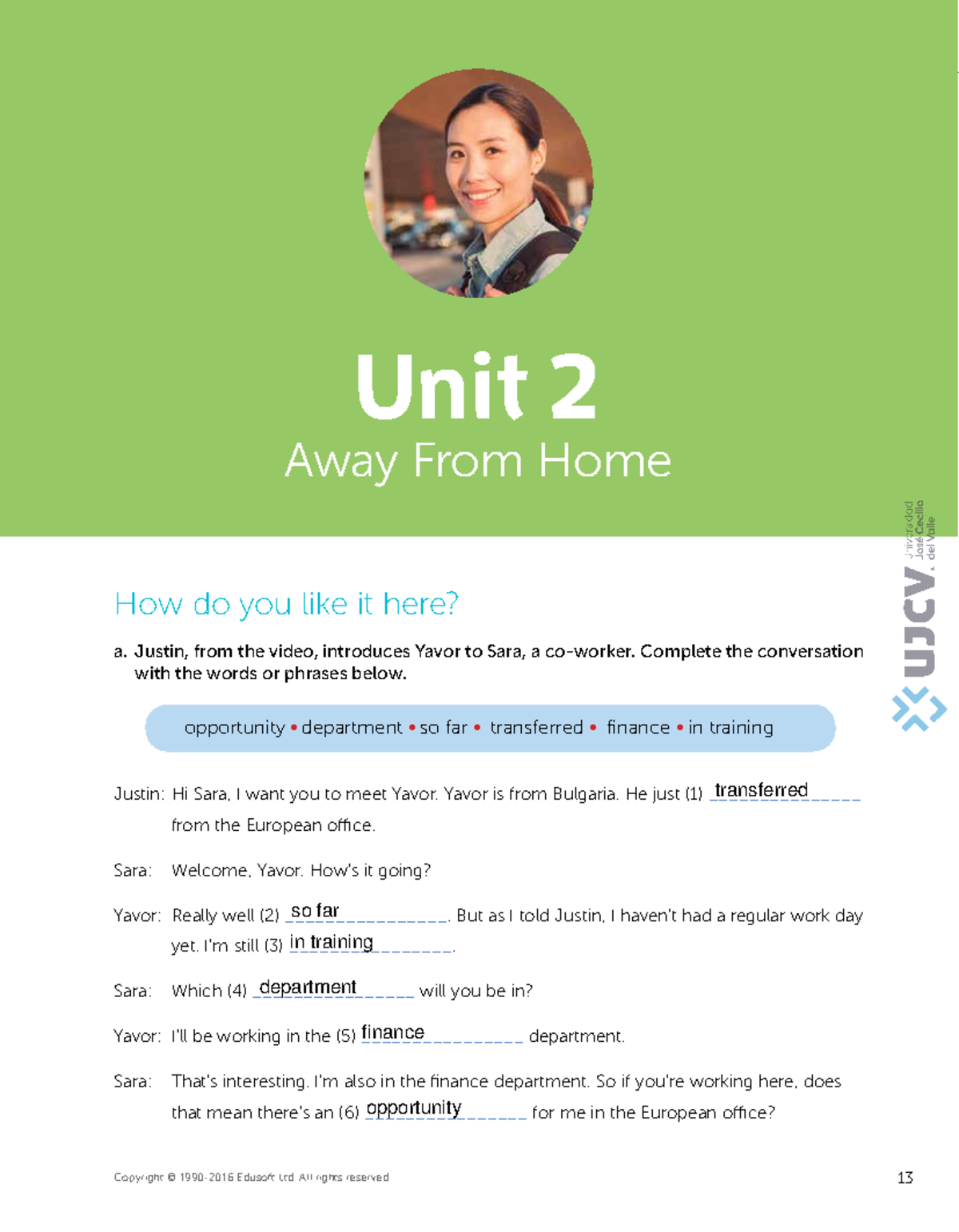 Unit 2 Workbook Exercises for Conversational Skills - Studocu