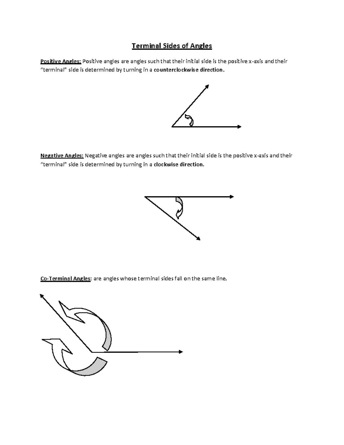 Terminal Sides of Angles: Definitions and Properties - Studocu