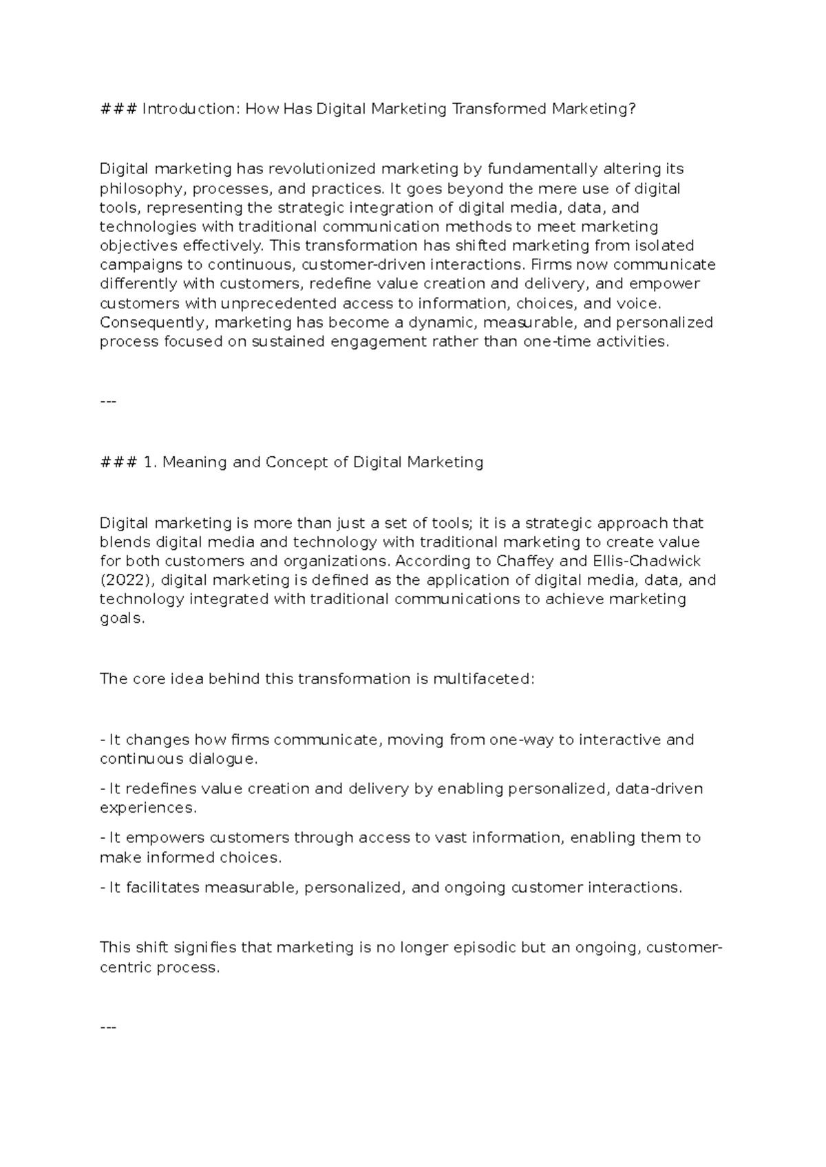Digital Marketing Transformation: Notes DM - Studocu