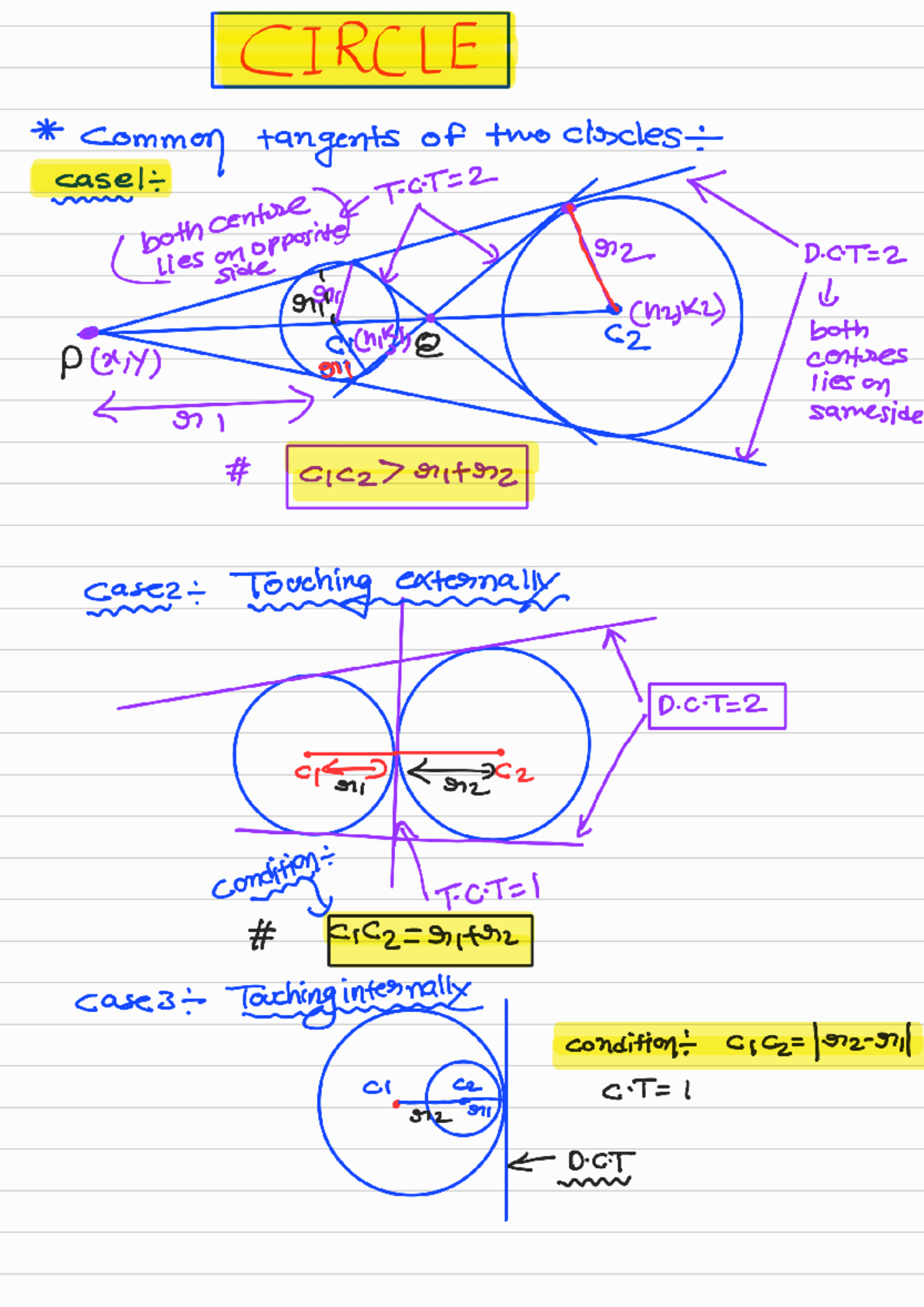 CIRCLE Geometry: Common Tangents & Conditions (DOC-20260107) - Studocu
