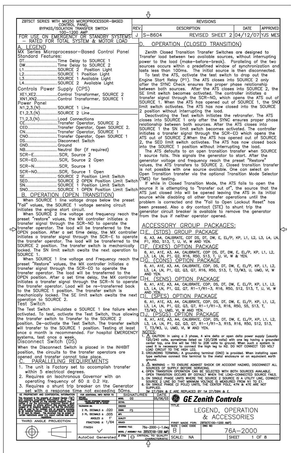 MX-250 Zenith 1600-3000 Amps Technical Overview and Specifications ...
