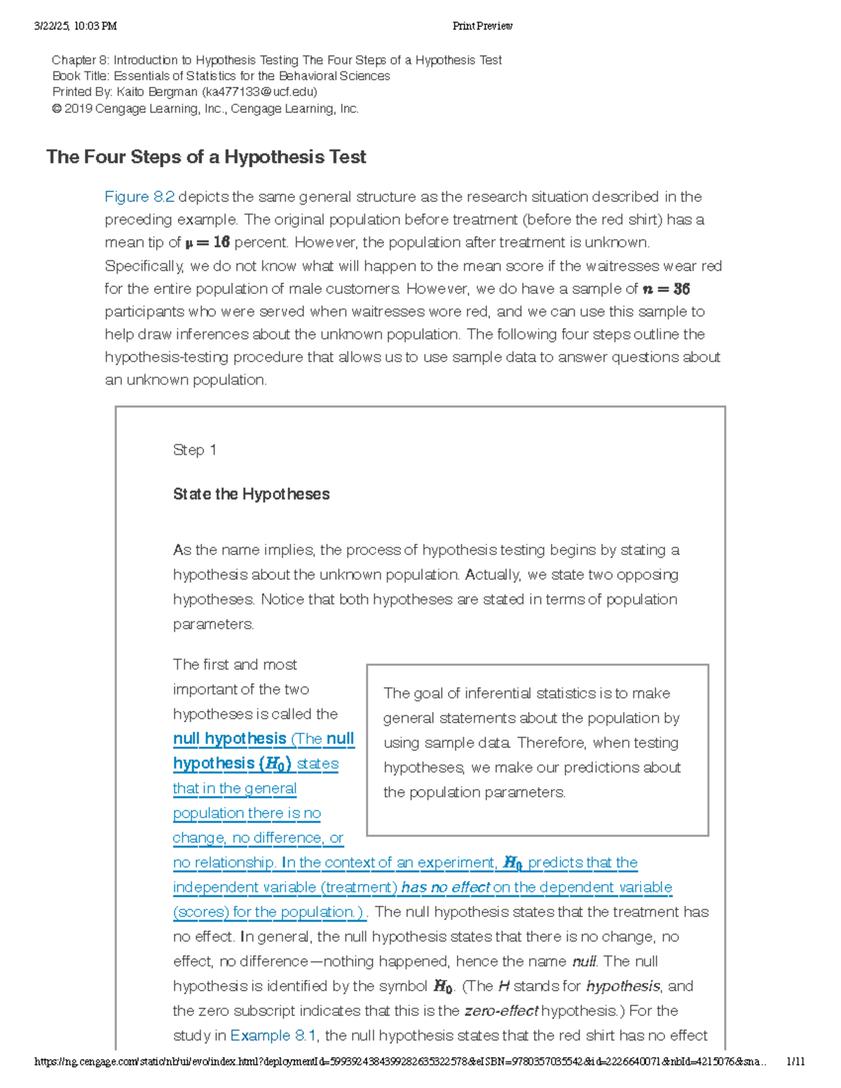 Chapter 8: Introduction to Hypothesis Testing in Statistics - The goal ...