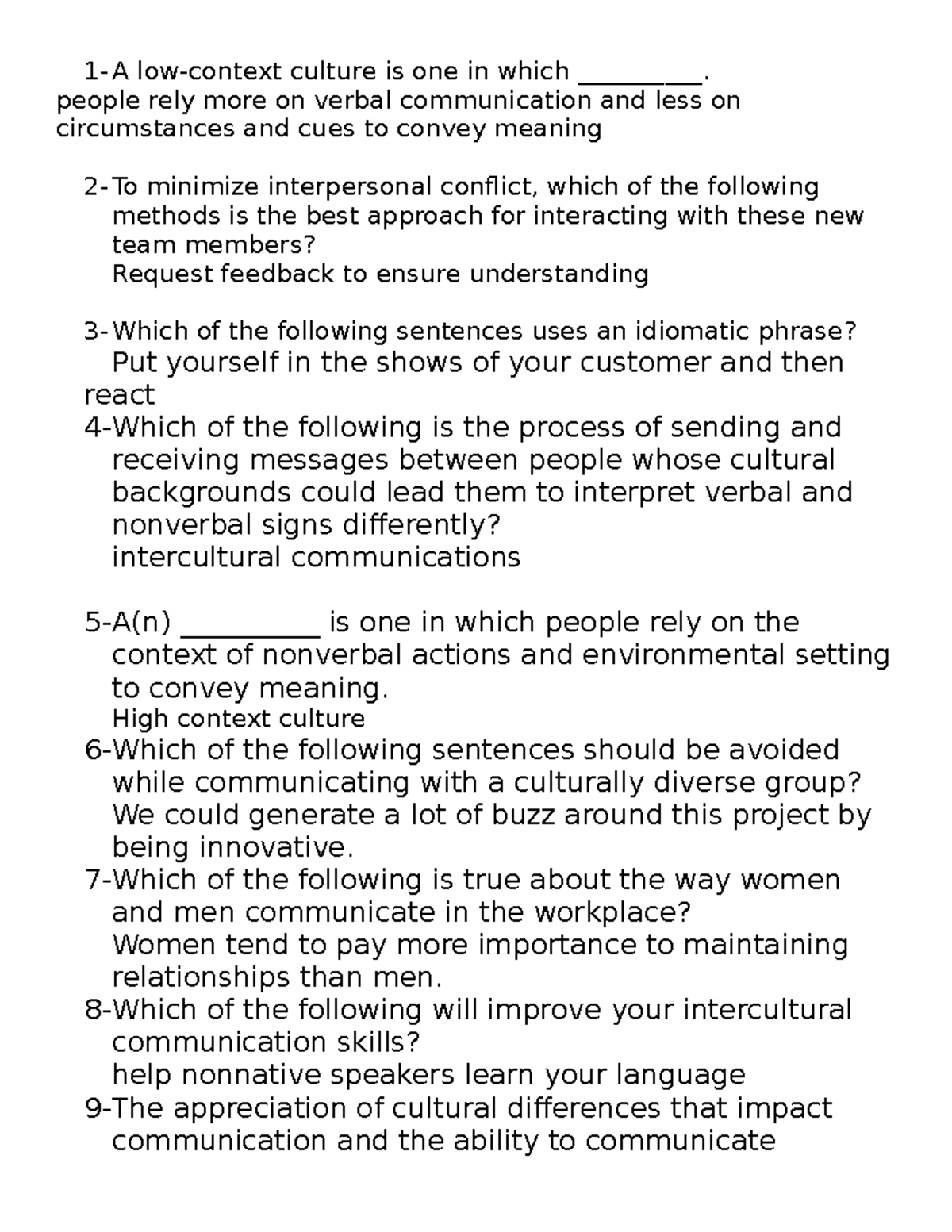 Chapter 3 - Understanding Low-Context Culture in Communication - Studocu