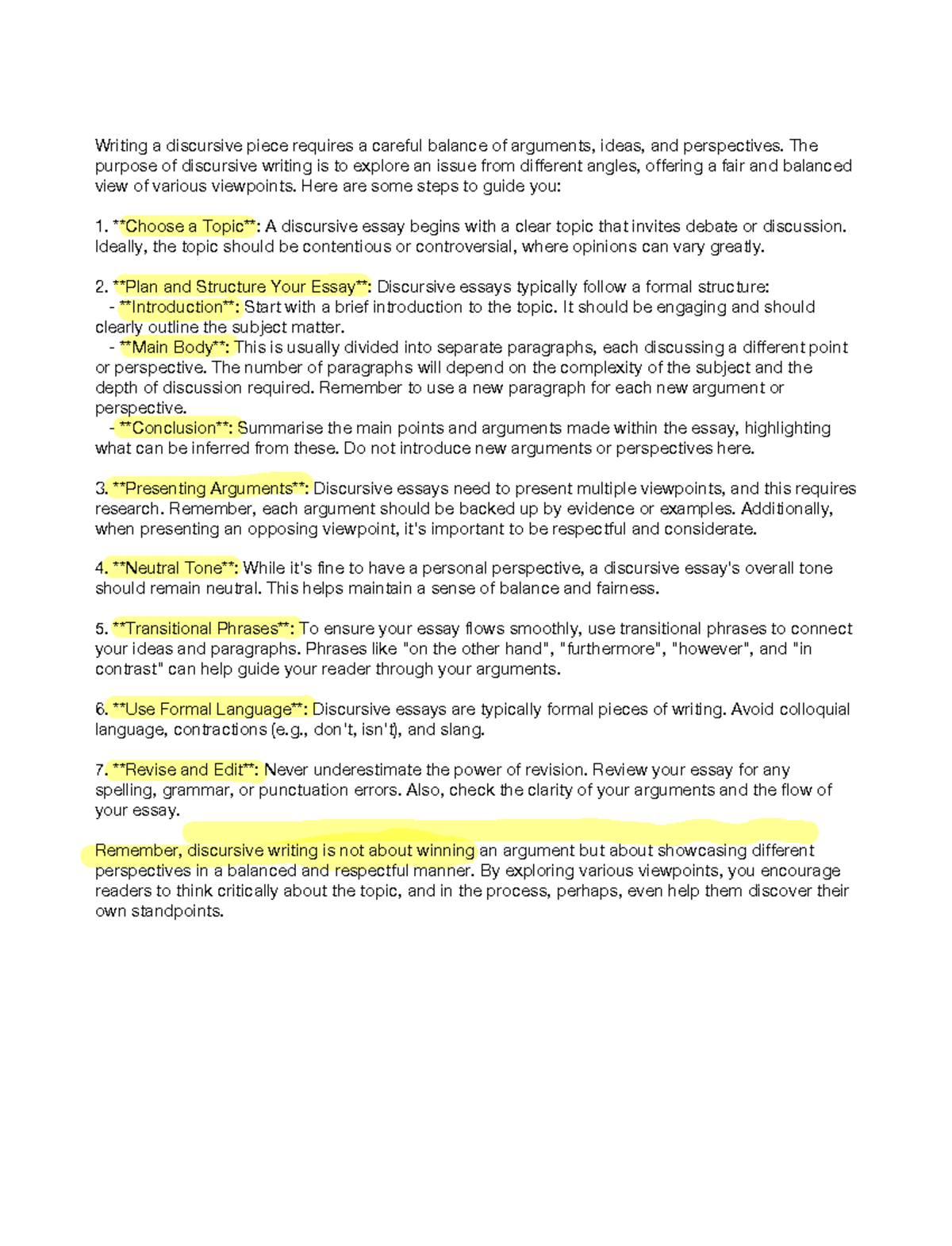 Discursive Writing: Exploring Perspectives on Complex Issues - Studocu