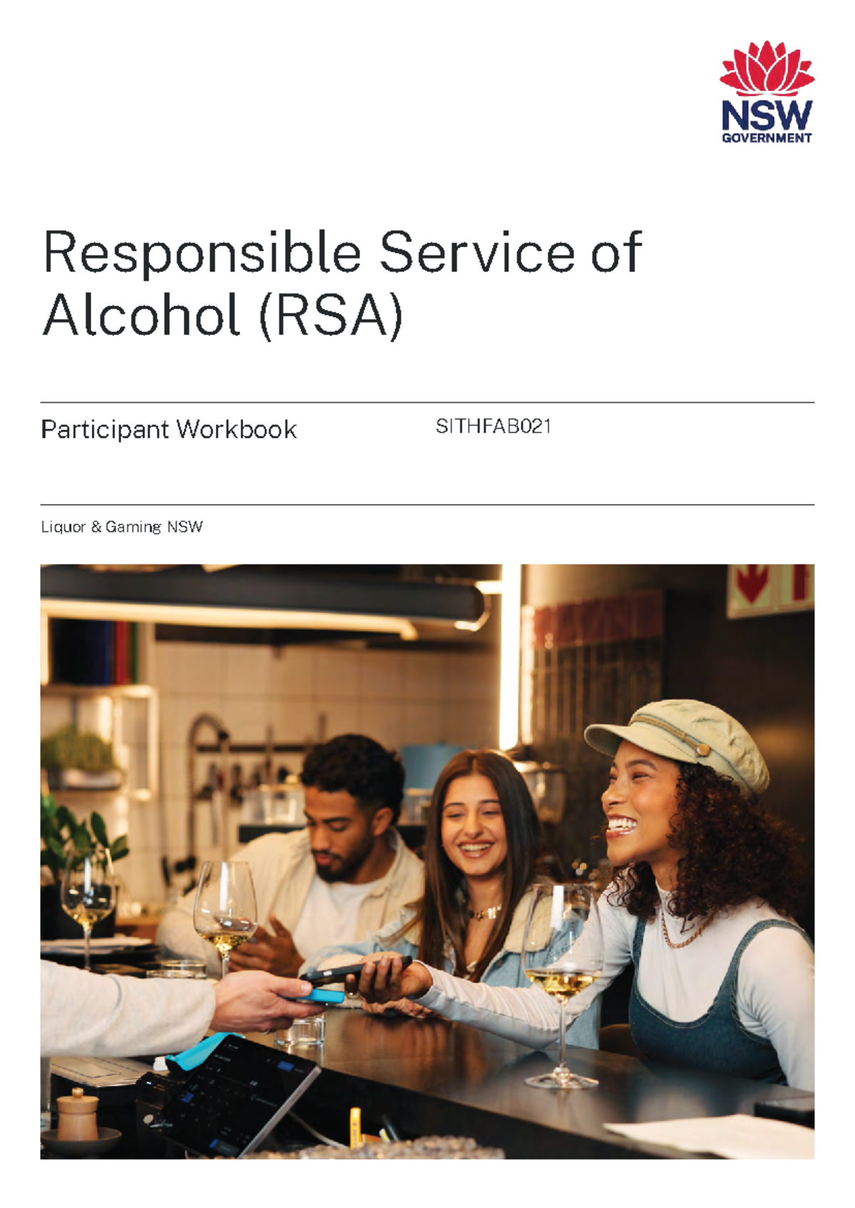 SITHFAB021 Responsible Service of Alcohol (RSA) Participant Workbook ...