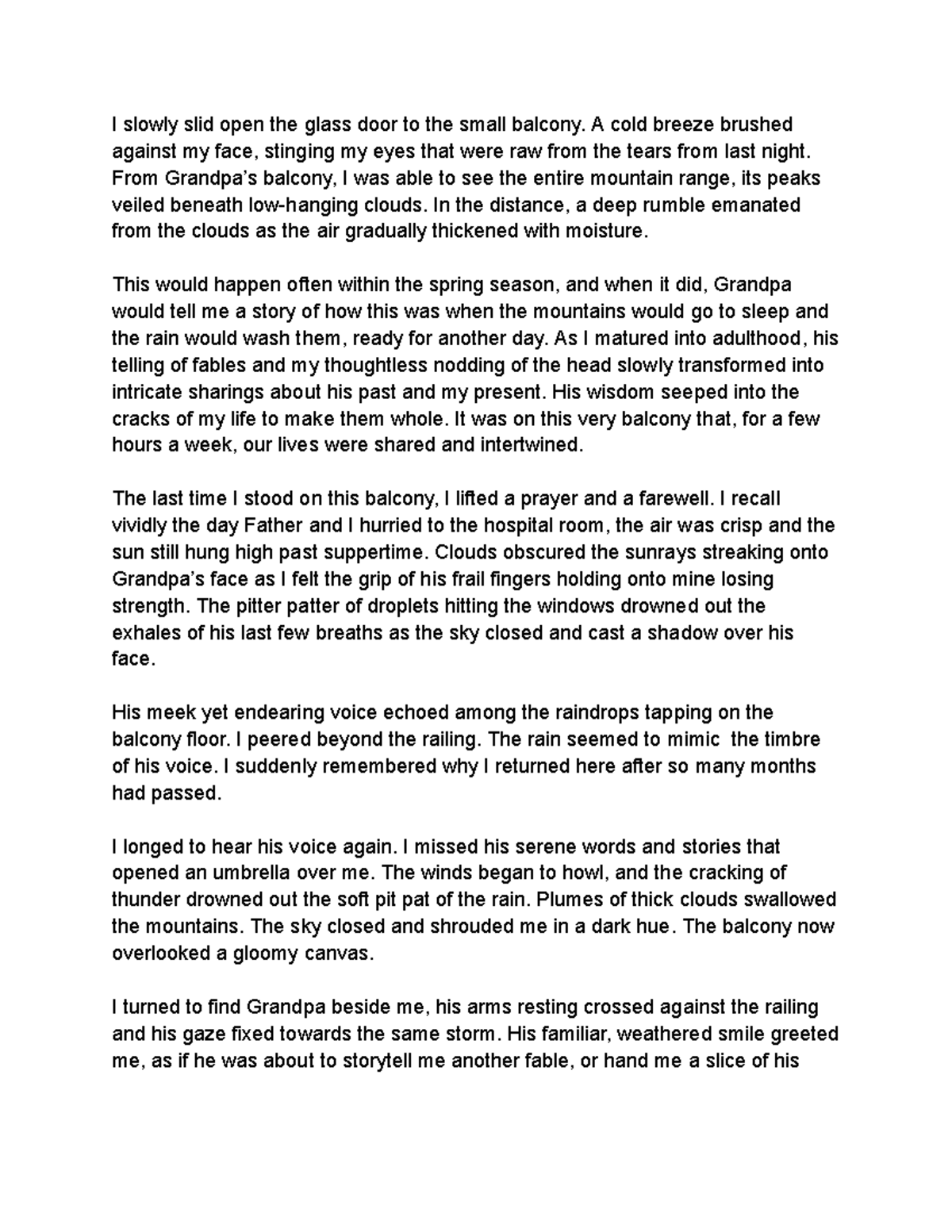 Mod C Final - Creative Writing: Reflections from the Balcony - Studocu