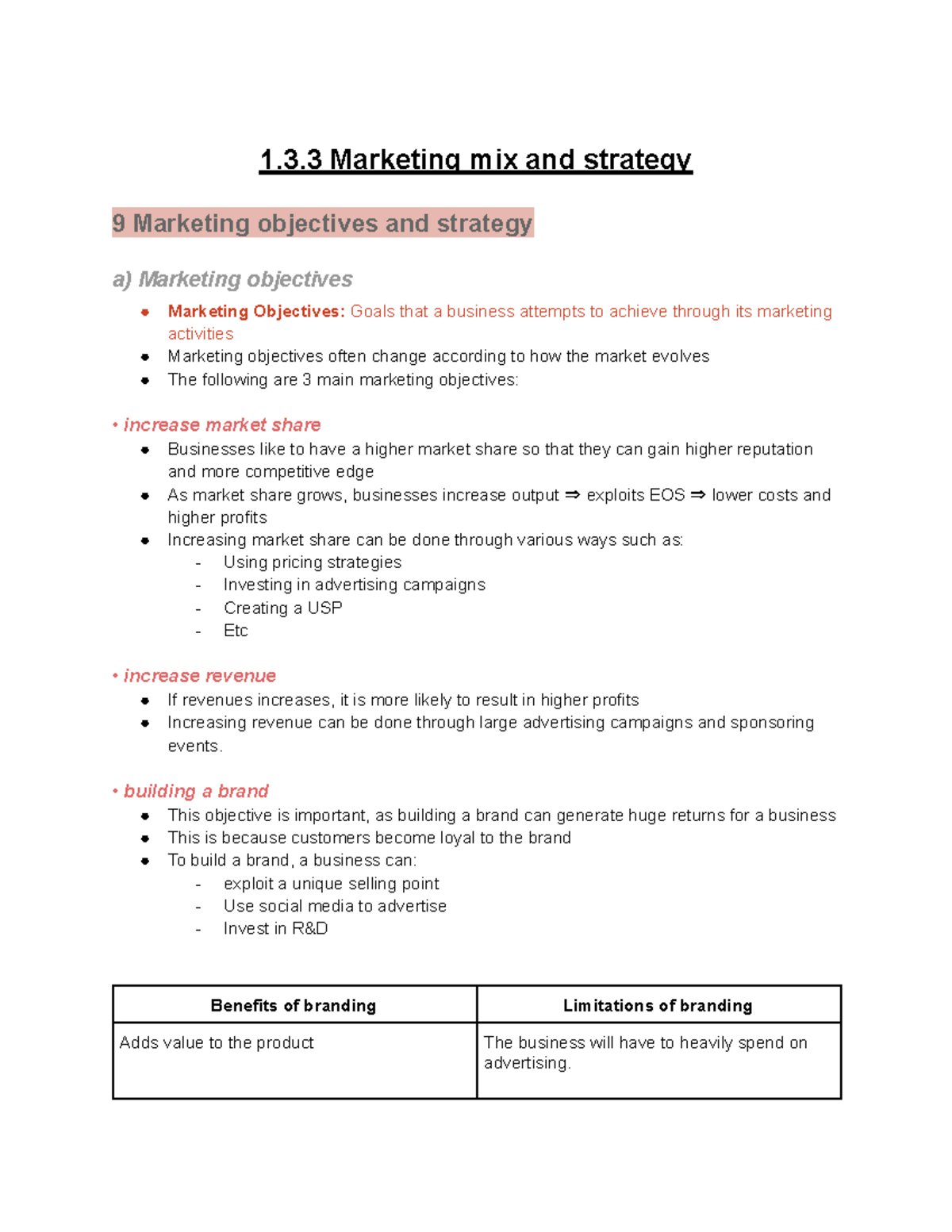 Marketing Mix & Strategy: Objectives, Life Cycle, & Branding (BUS 1 ...