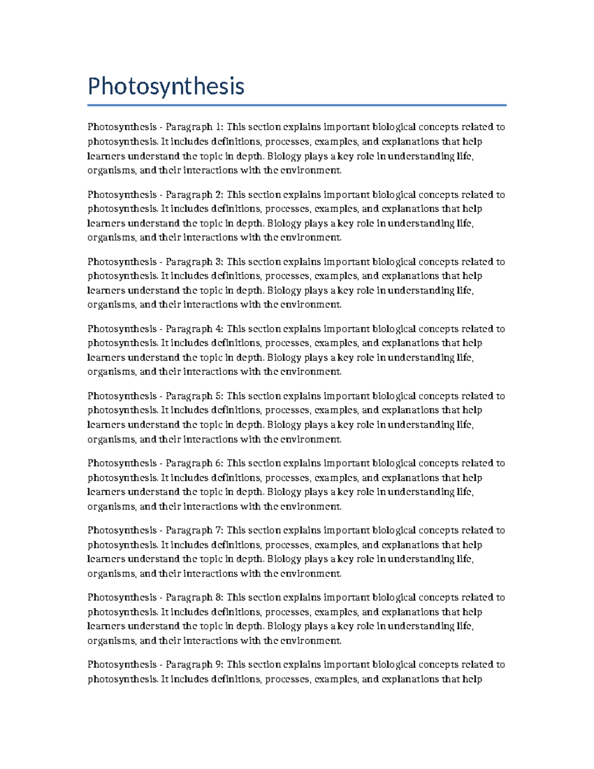 Biology 3: Comprehensive Guide to Photosynthesis Concepts - Studocu
