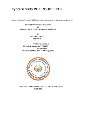 Cybersecurity Internship Report Aicte - Introduction To Cybersecurity ...