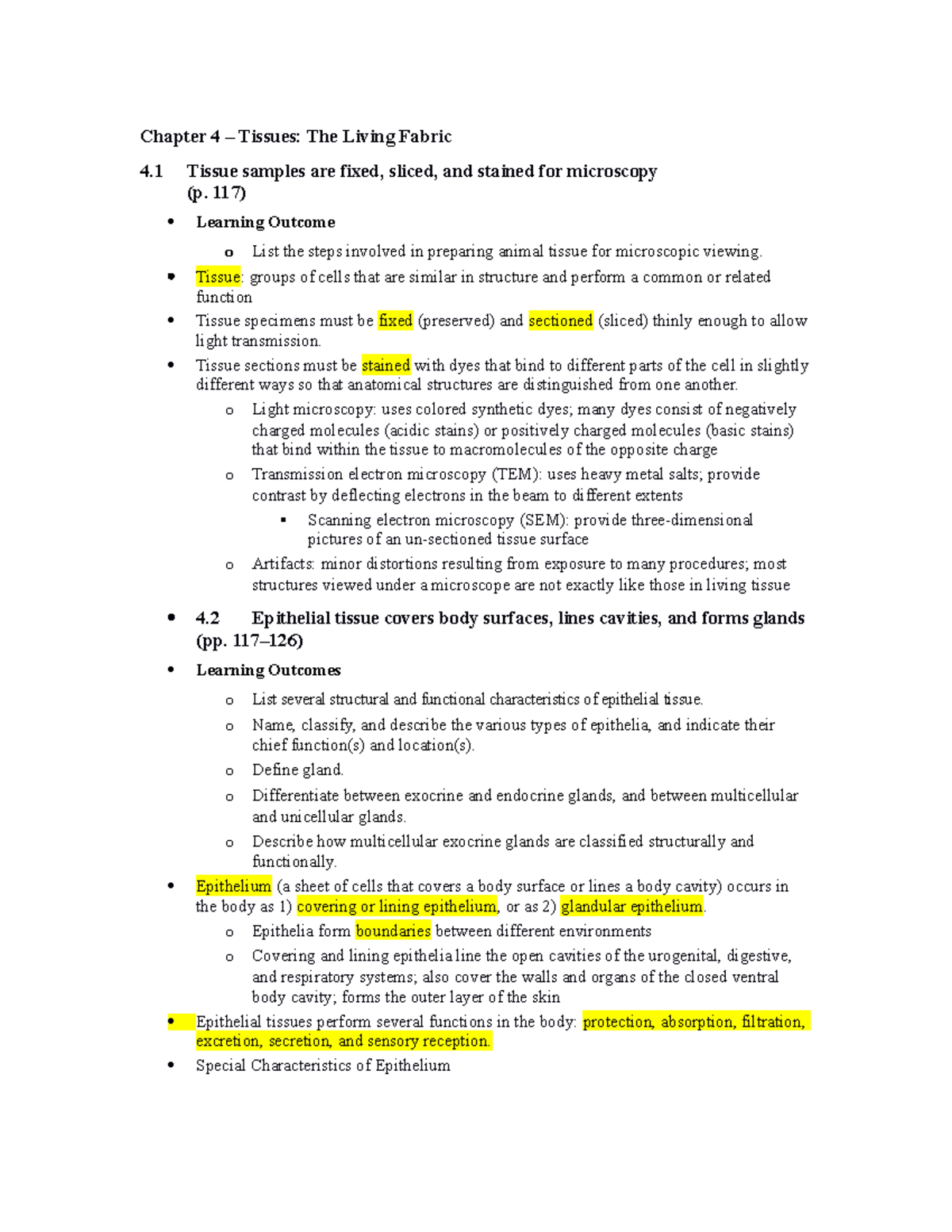 Chapter 4 - Tissues: Overview, Types & Functions in Anatomy - Studocu