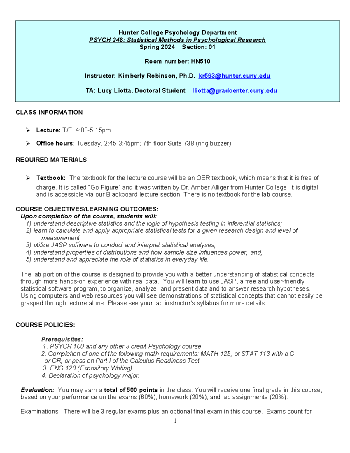 Statistical Methods in Psychological Research PSYCH 248: Fall 2024 ...