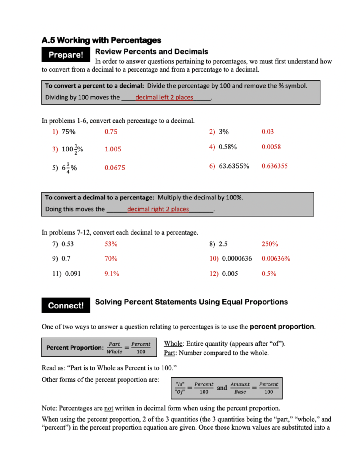 Understanding Percentages: Conversion & Proportions Guide - Studocu