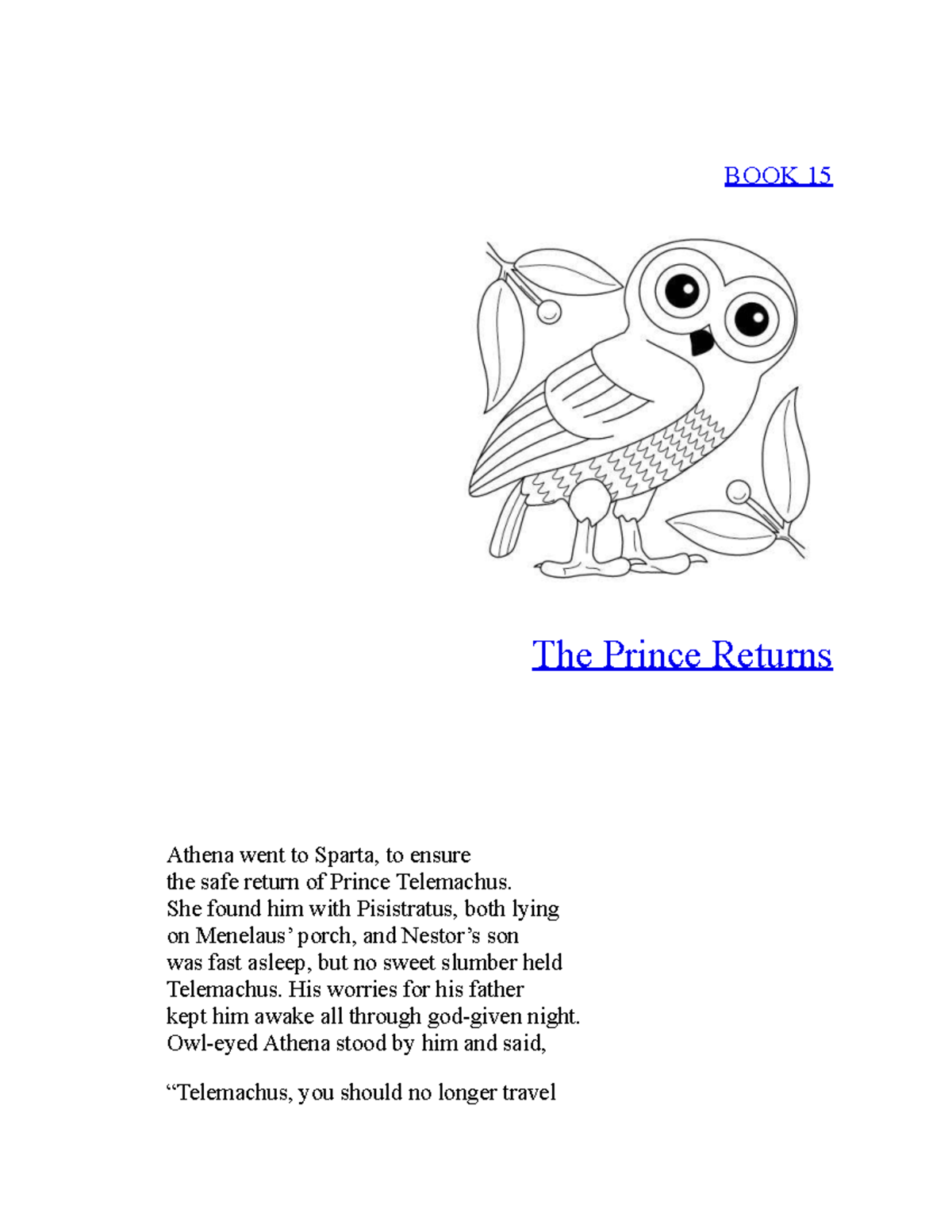 The Odyssey: Books 15 & 16 - The Prince Returns & Father and Son - Studocu