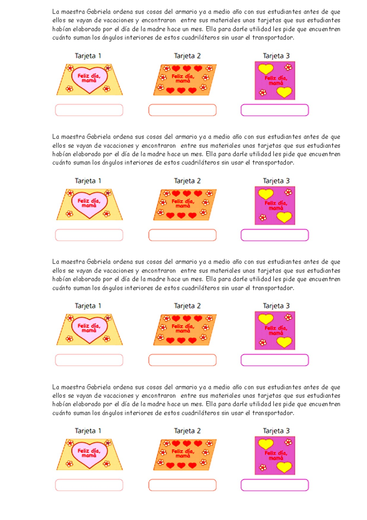 La maestra Gabriela: Actividades sobre ángulos de cuadriláteros - Studocu