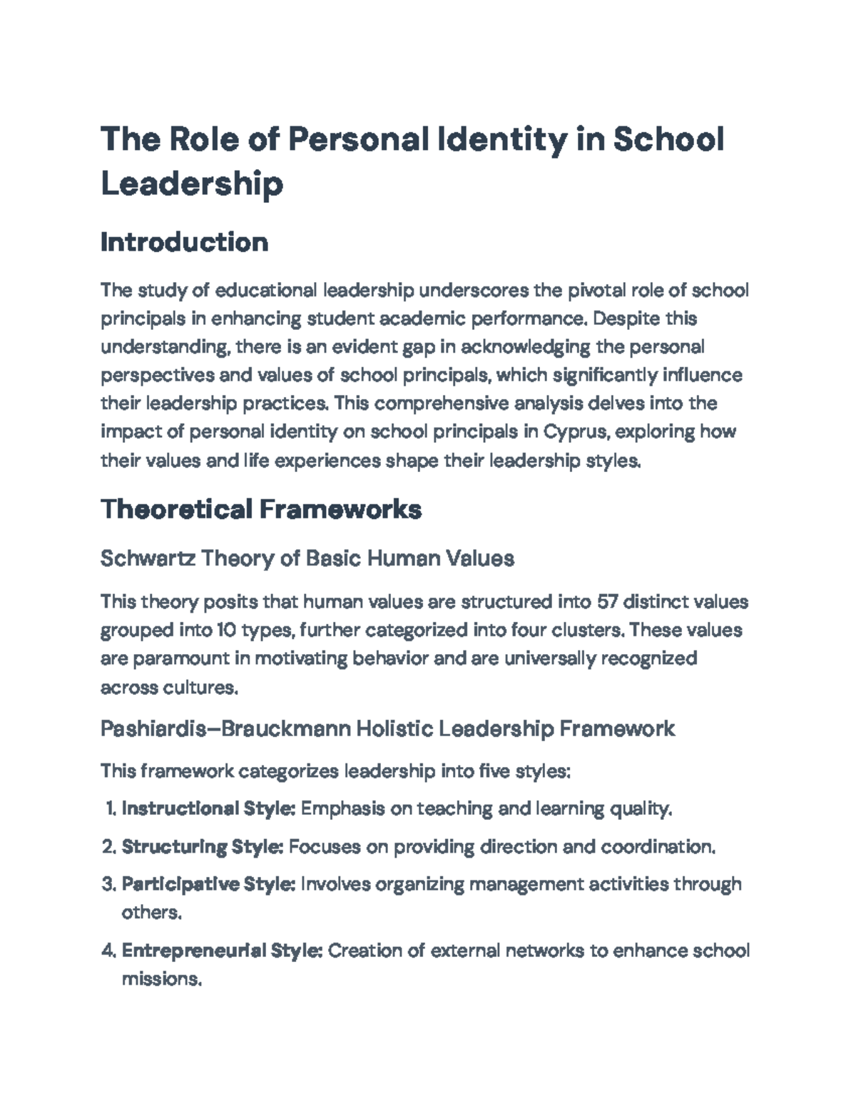 The Impact of Personal Identity on School Leadership Practices in ...
