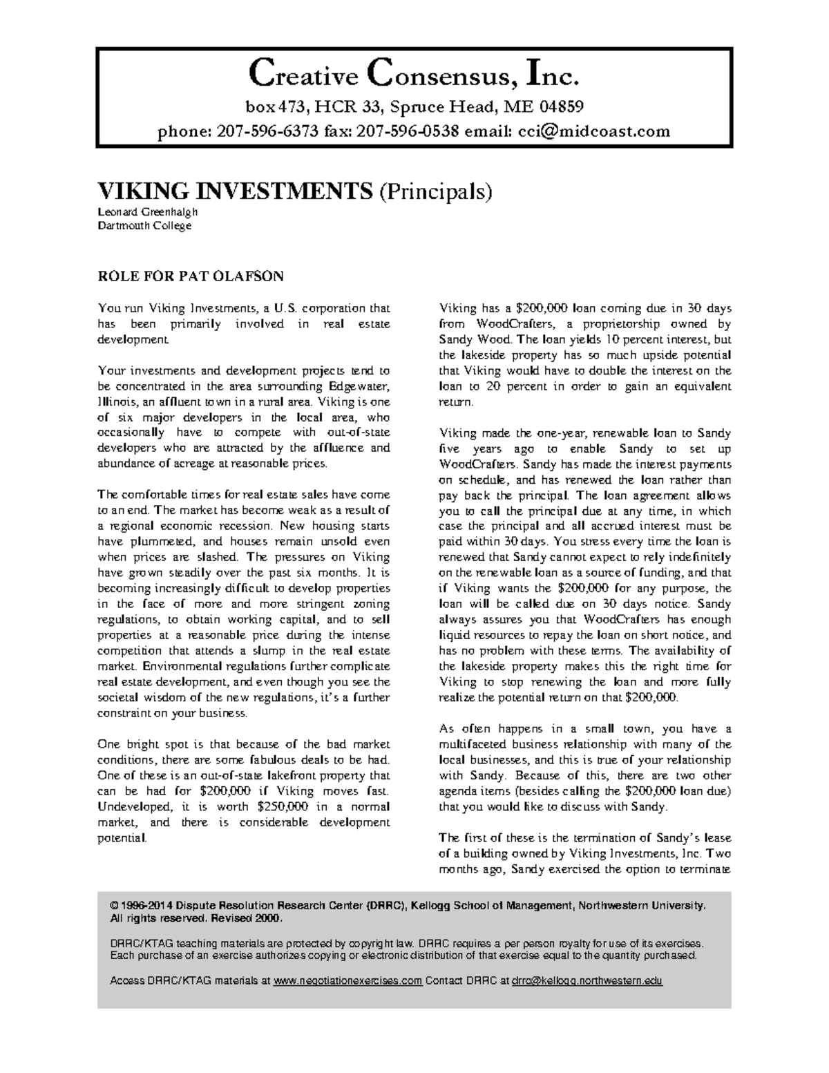 VIKING INVESTMENTS Case Study: Real Estate Challenges and Strategies ...