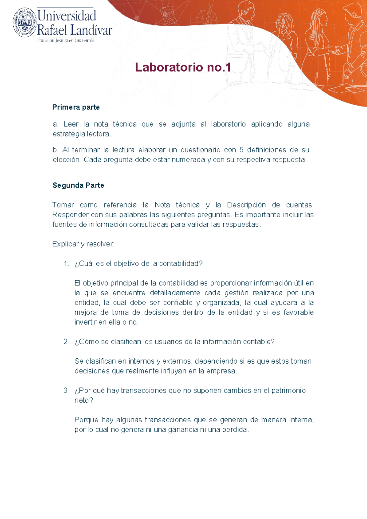 Laboratorio 1 PCC: Estrategias de Lectura y Cuestionario Contable - Studocu