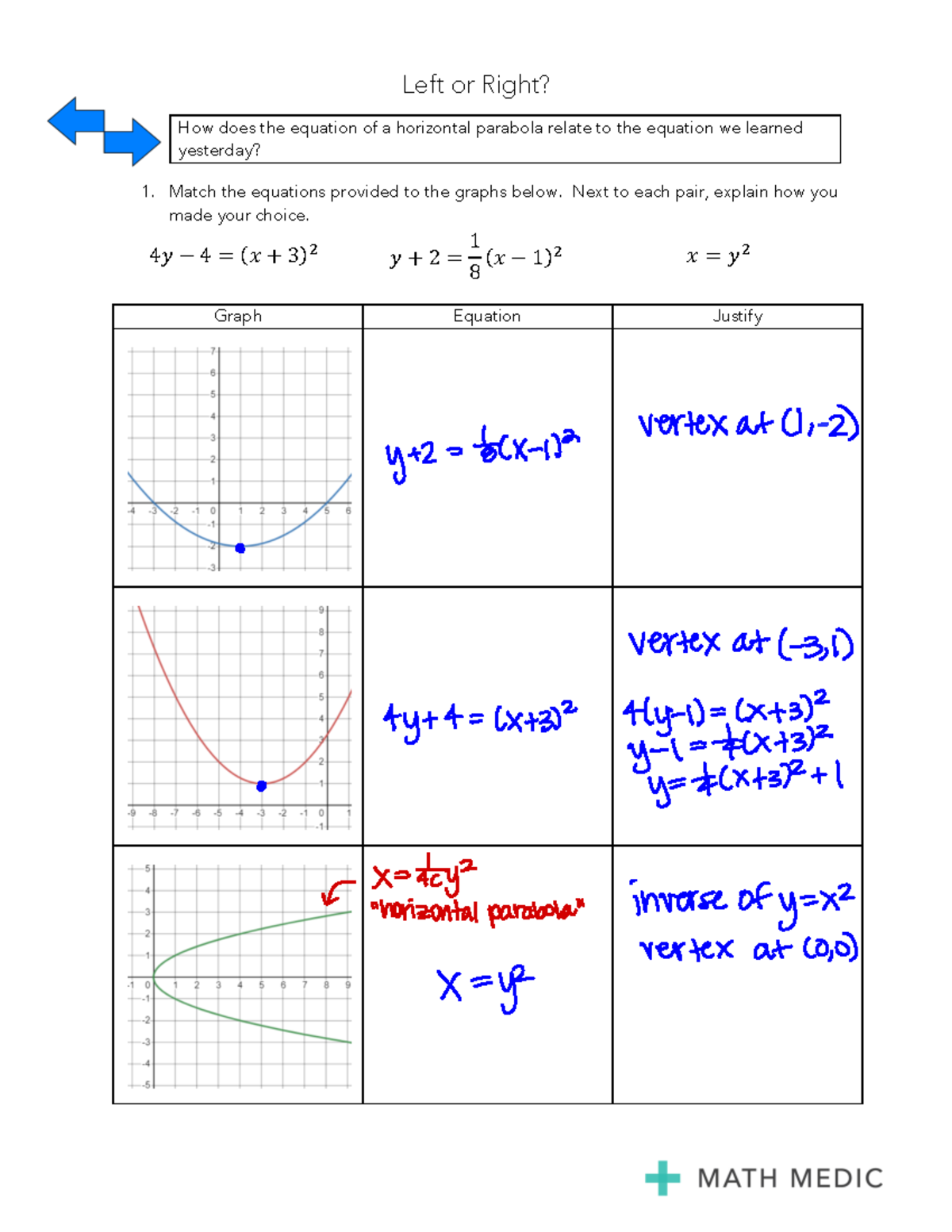 Lesson 10 3 Answer Key Precalculus Math Medic e352f26084 - Left or ...