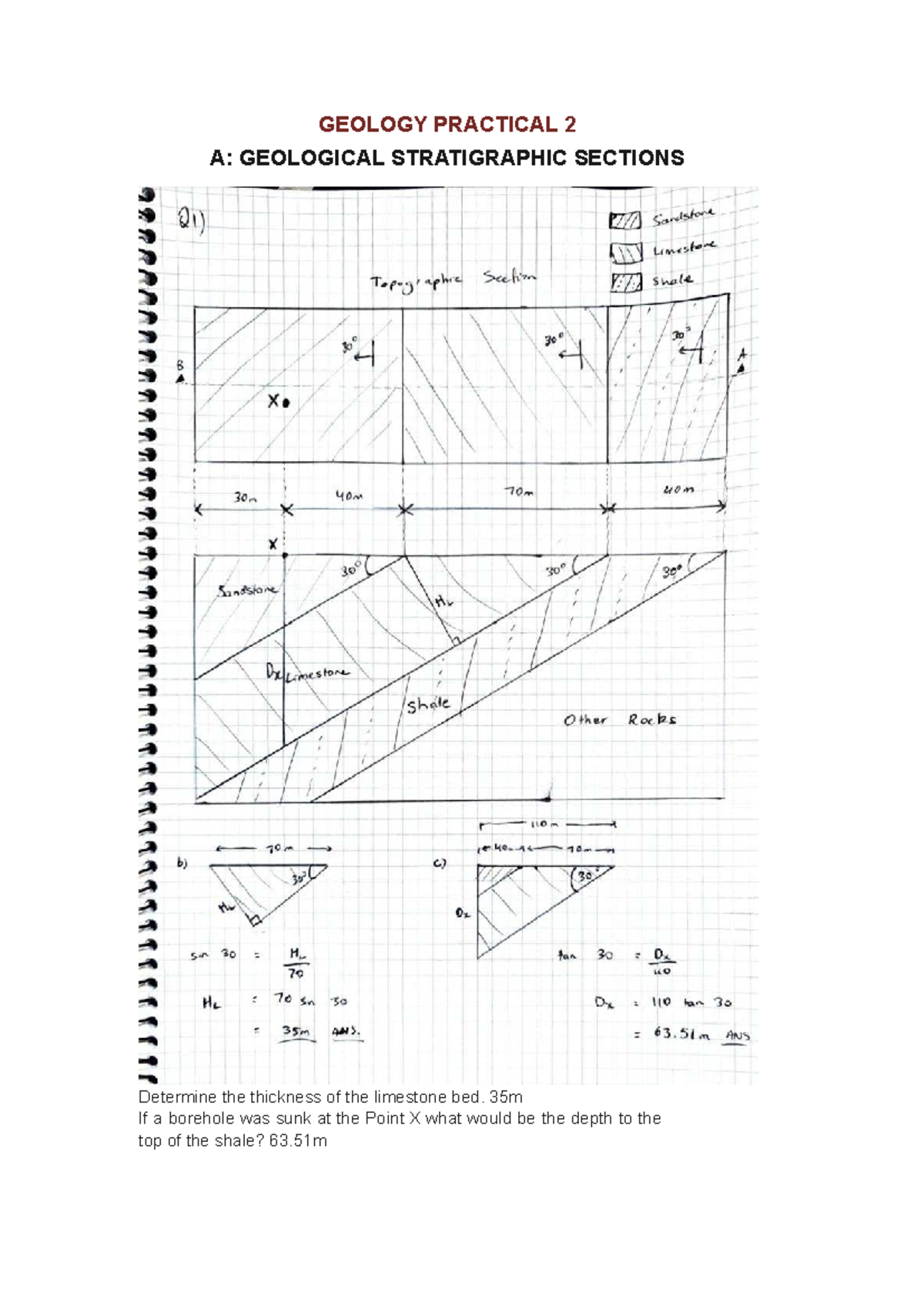 GEOLOGY PRACTICAL 2: STRATIGRAPHIC SECTION ANALYSIS - Studocu