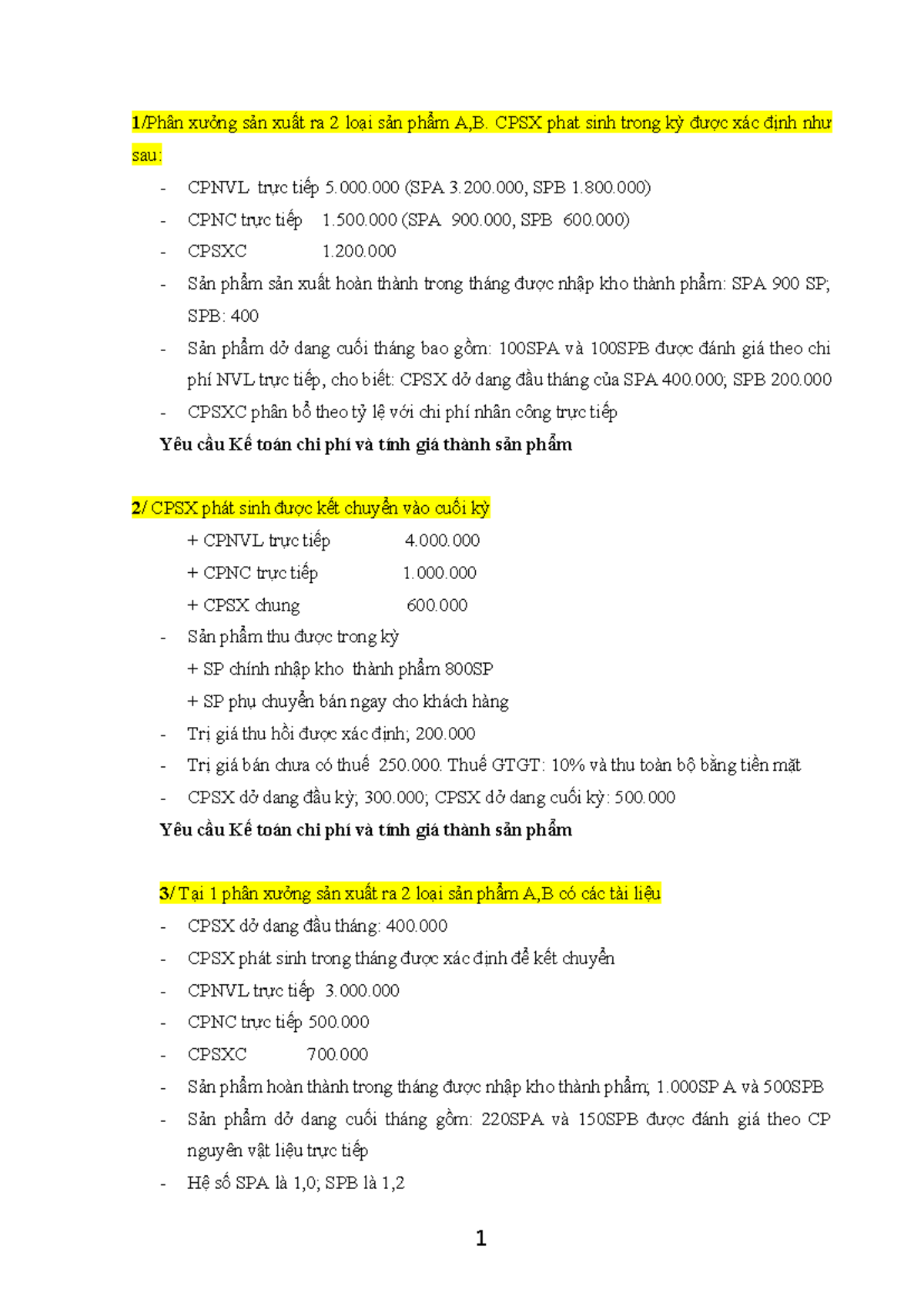 Đề số 5 - Kế toán chi phí sản xuất A, B và phân tích lợi nhuận - Studocu