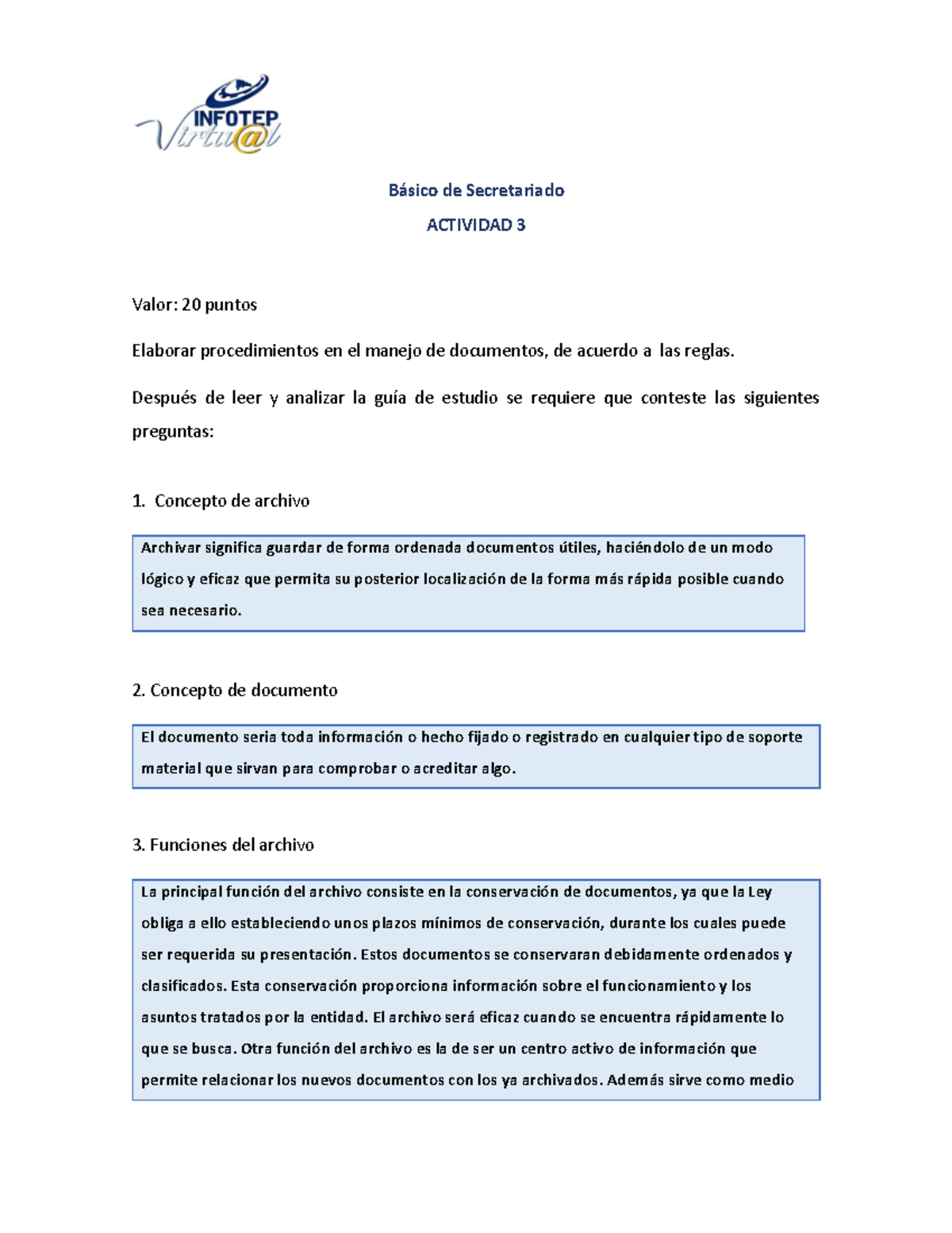 Actividad 3 Módulo 4: Procedimientos de Manejo de Documentos - Studocu