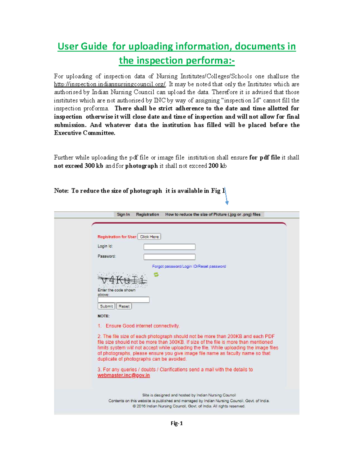 User Manual for Uploading Inspection Data - INC Guidelines - Studocu
