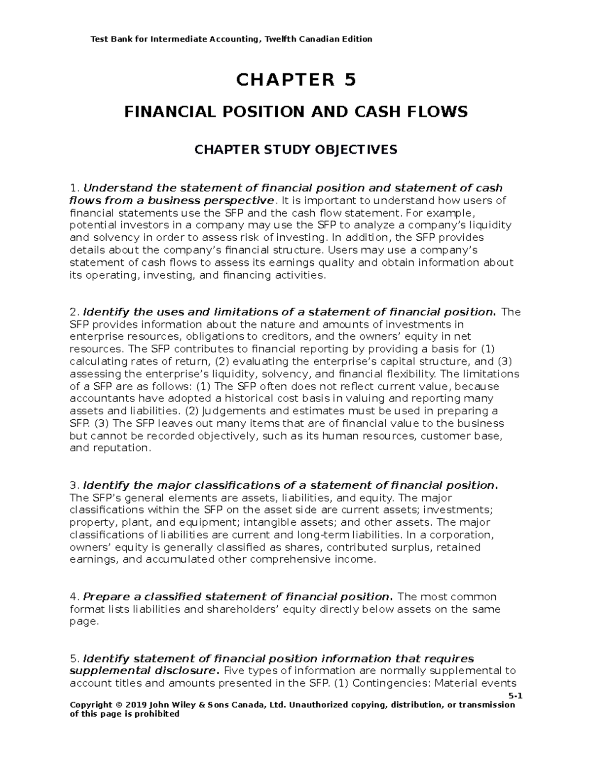 Chapter 05 - Financial Position & Cash Flows Study Guide - Studocu