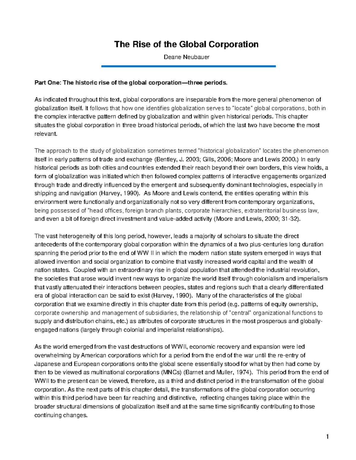 4th Reading The Rise of the Global Corporation - The Rise of the Global Corporation Deane ...