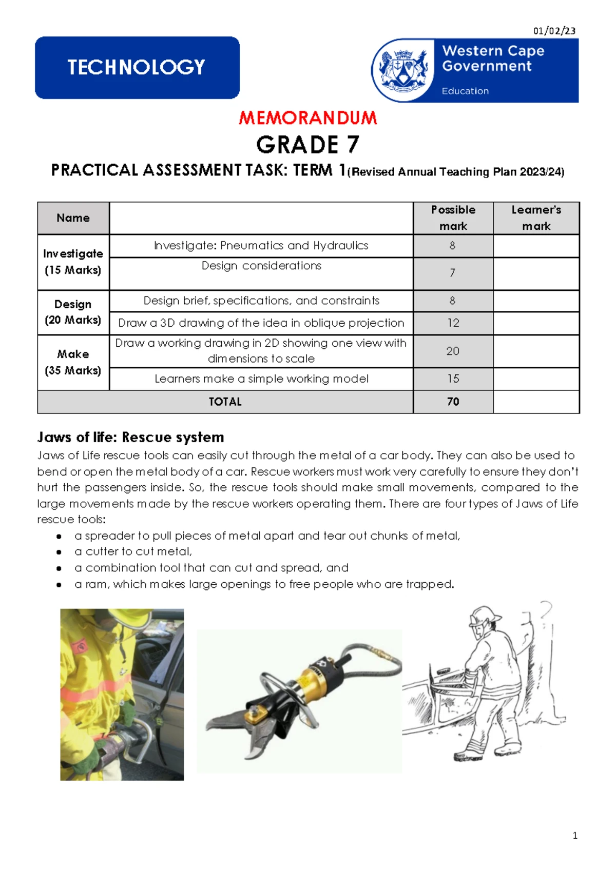 Grade 7 Technology PAT Practical Assessment Task - 2023 - Studocu