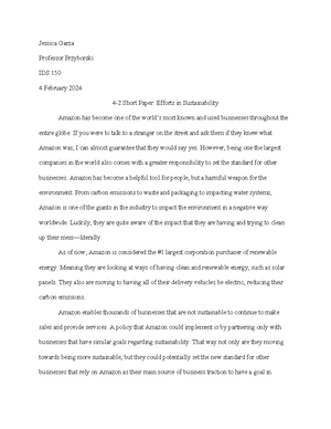 Module 2-2 Short Paper: Environmental Systems and Human Behavior - I ...