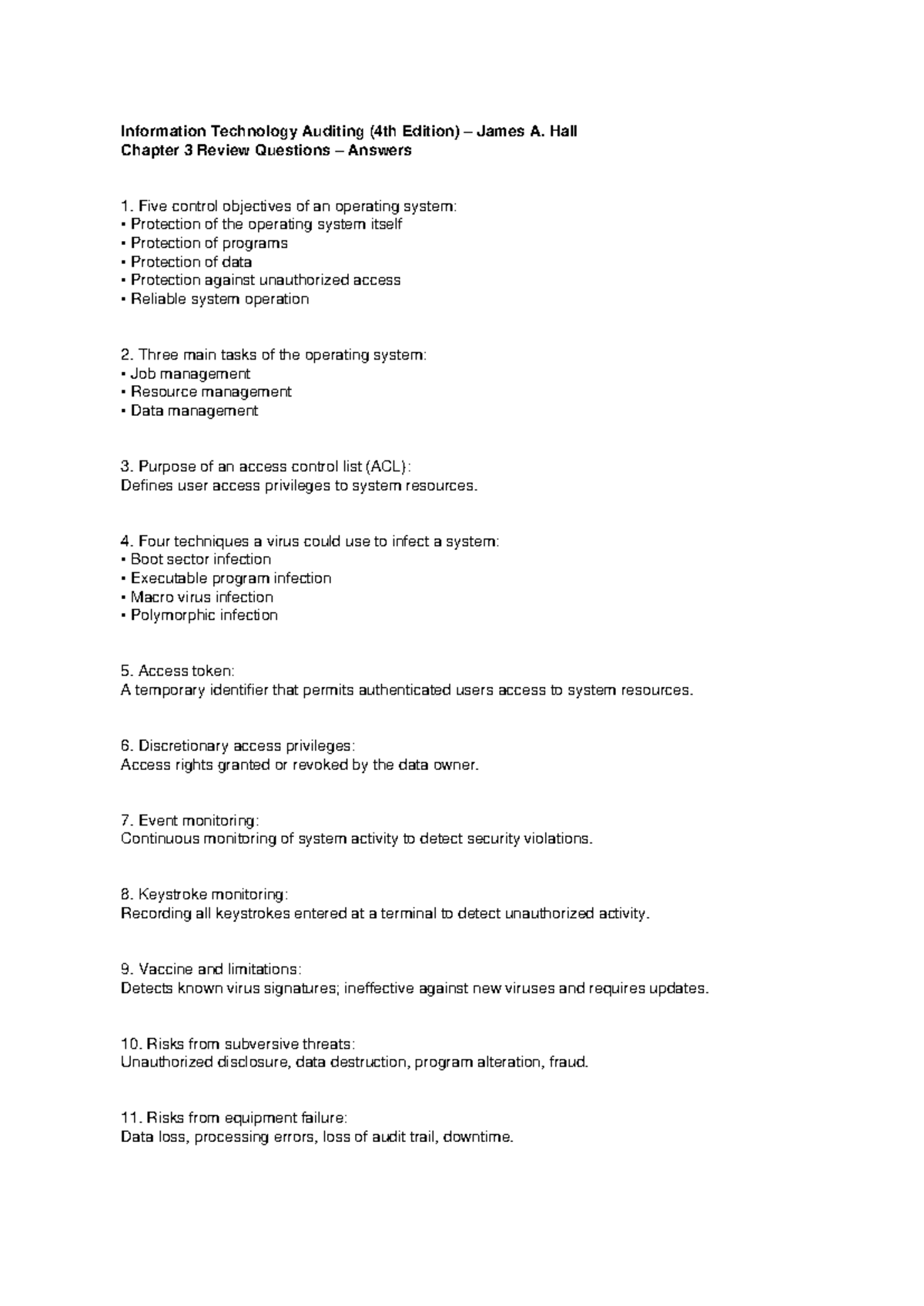 ITA 4th Ed Chapter 3 Review Questions & Answers - Studocu